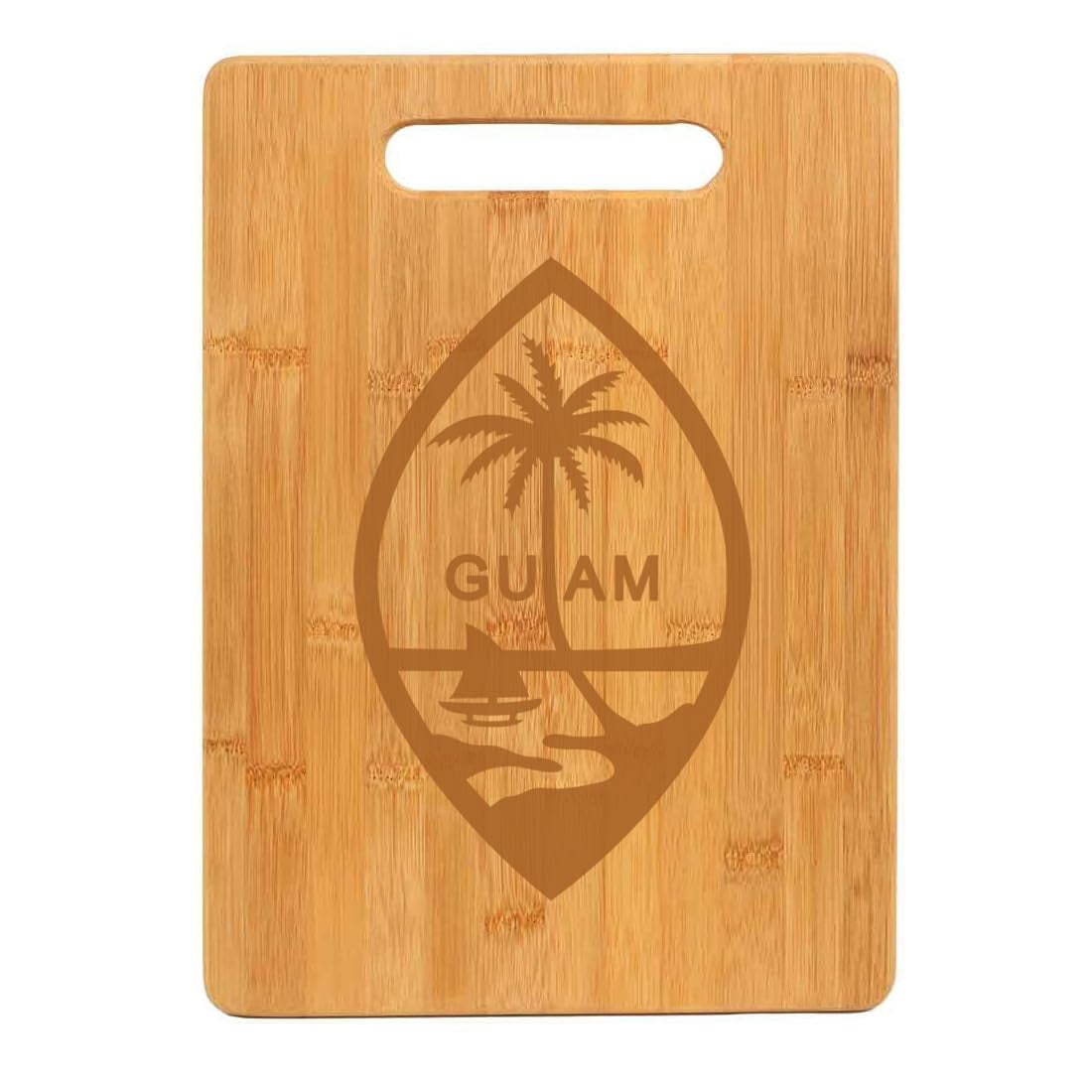 Bamboo Wood Cutting Board Guam Crest - Walmart.com