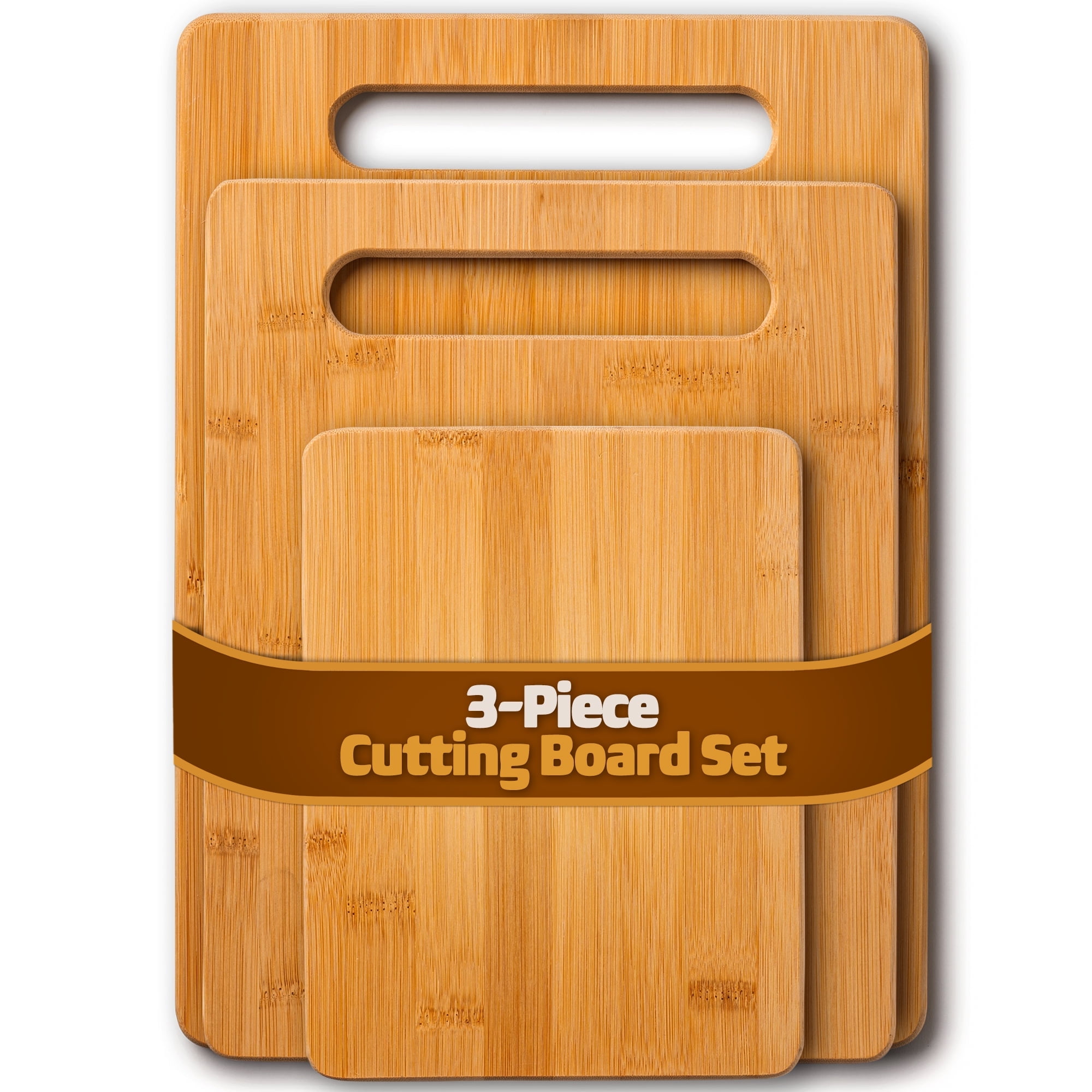 Bamboo Cutting Board Set - Large & Small Kitchen Wooden Chopping Boards ...