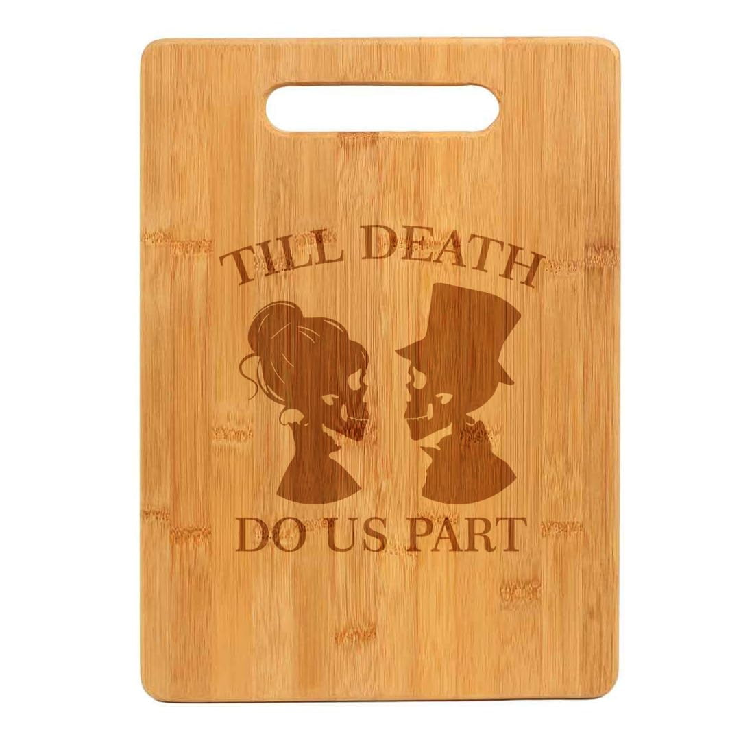Bamboo Wood Cutting Board Till Death Do Us Part Bride and Groom Wedding ...