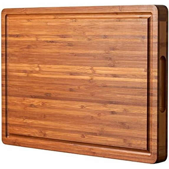 Bamboo Wood Cutting Board for Kitchen, 1" Thick Butcher Block, Cheese ...