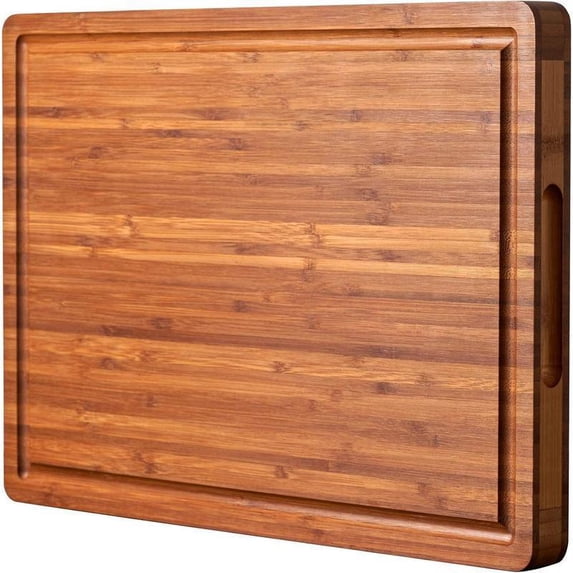 Bamboo Wood Cutting Board for Kitchen, 1" Thick Butcher Block, Cheese ...