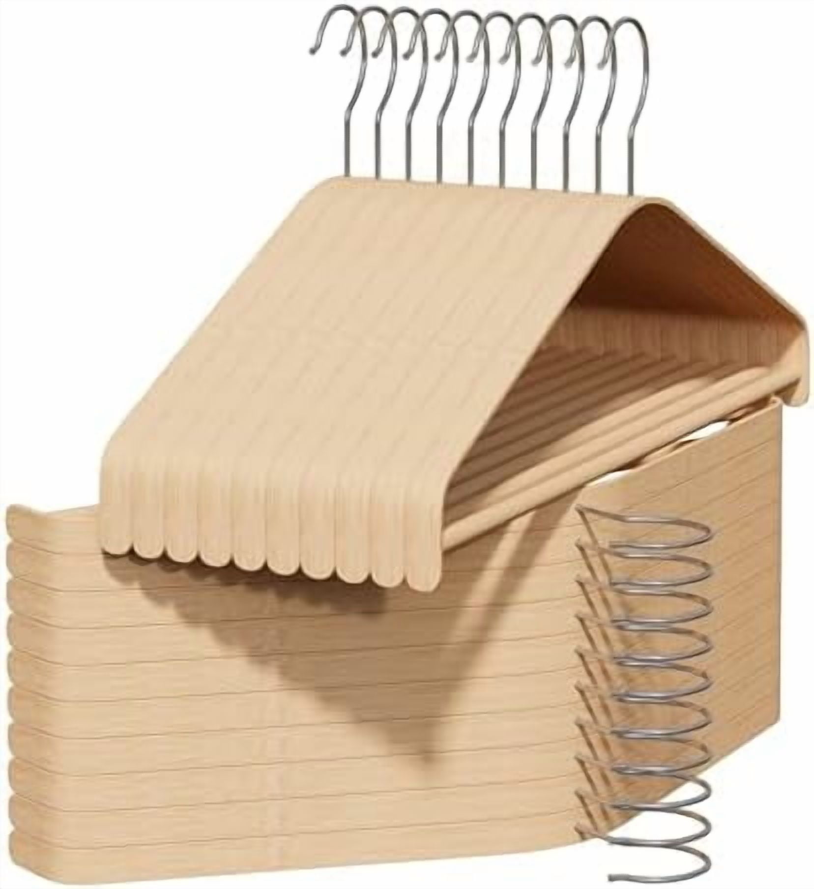 Bamboo Wood Hangers (Bamboo, 30 PCS) - Walmart.com