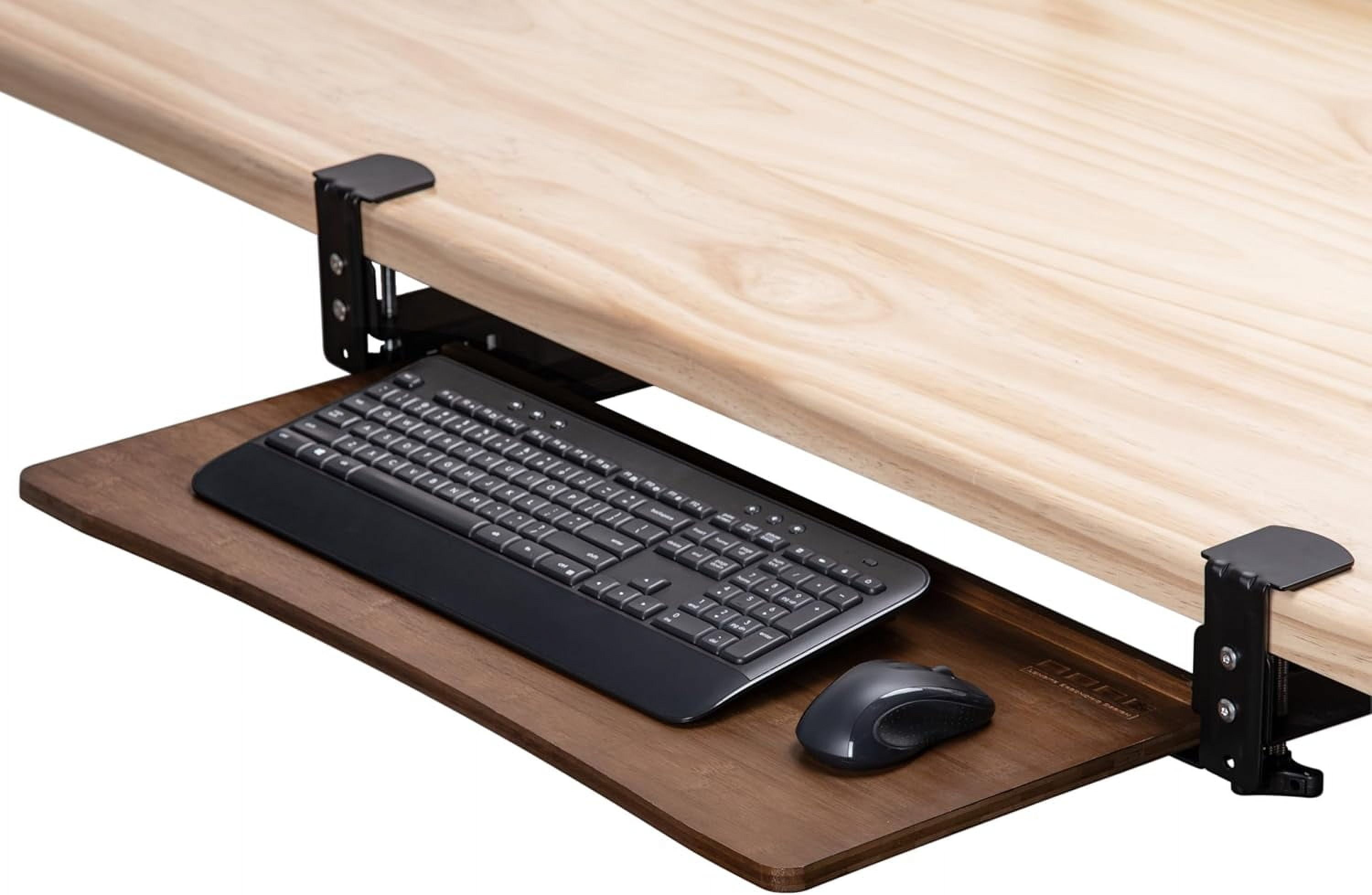 Bamboo Wood Keyboard Tray with Wrist Rest \u2013 Under Desk Keyboard ...