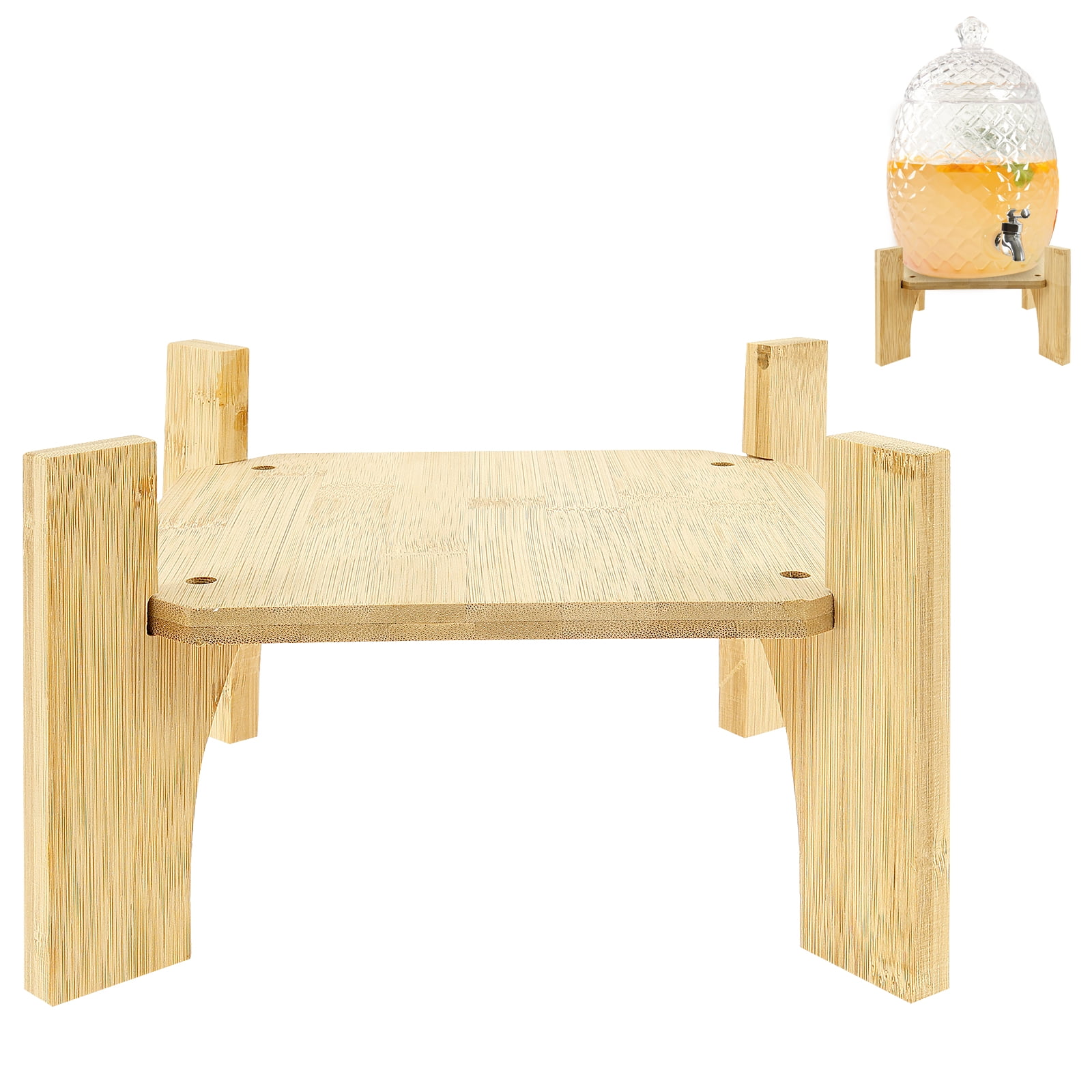 Bamboo Wood Square Style Drink Dispenser Stand for Party Versatile Easy ...