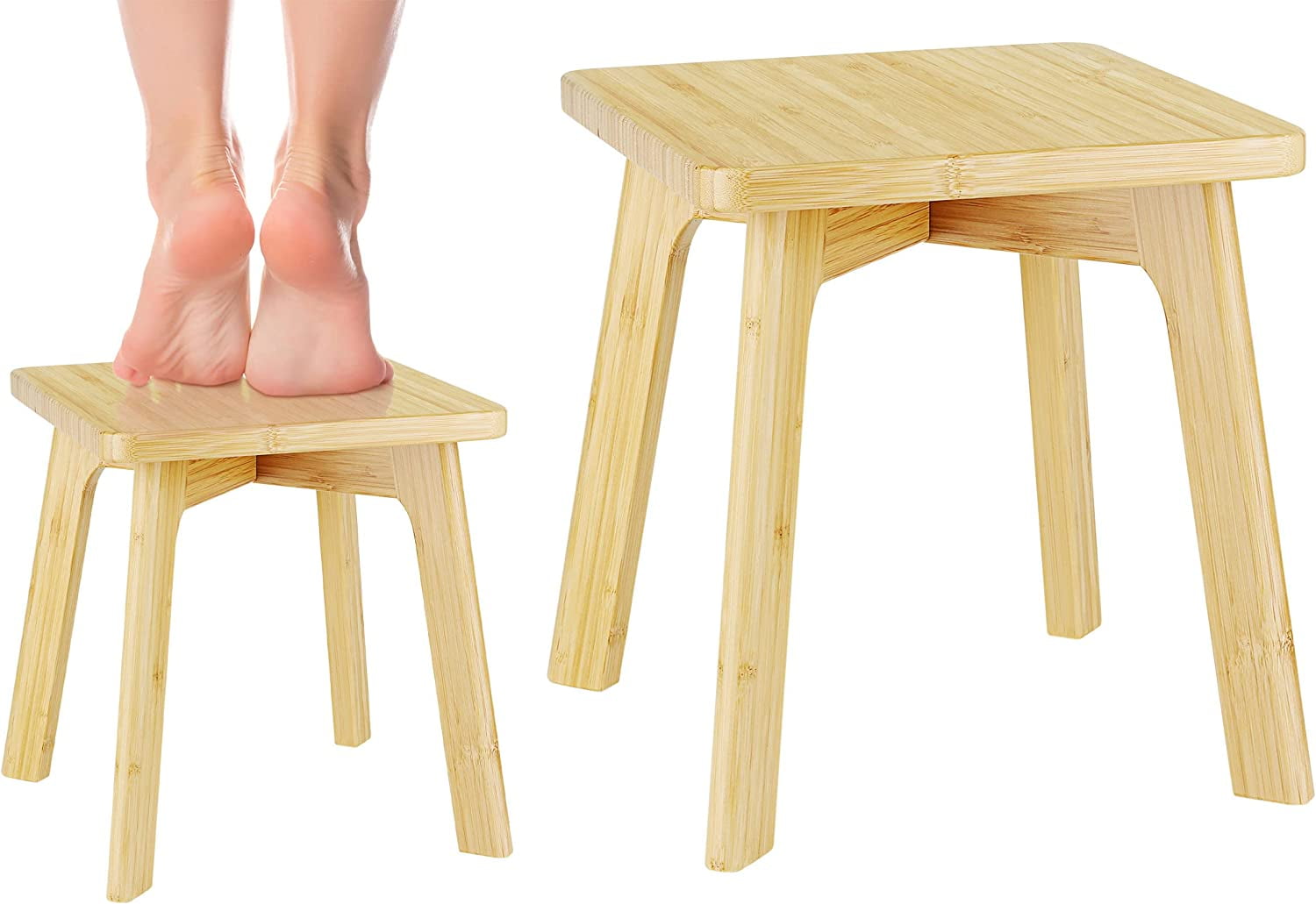 Bamboo Wood Step Stools for Kids Adults - Small Step Stool - Bedside ...