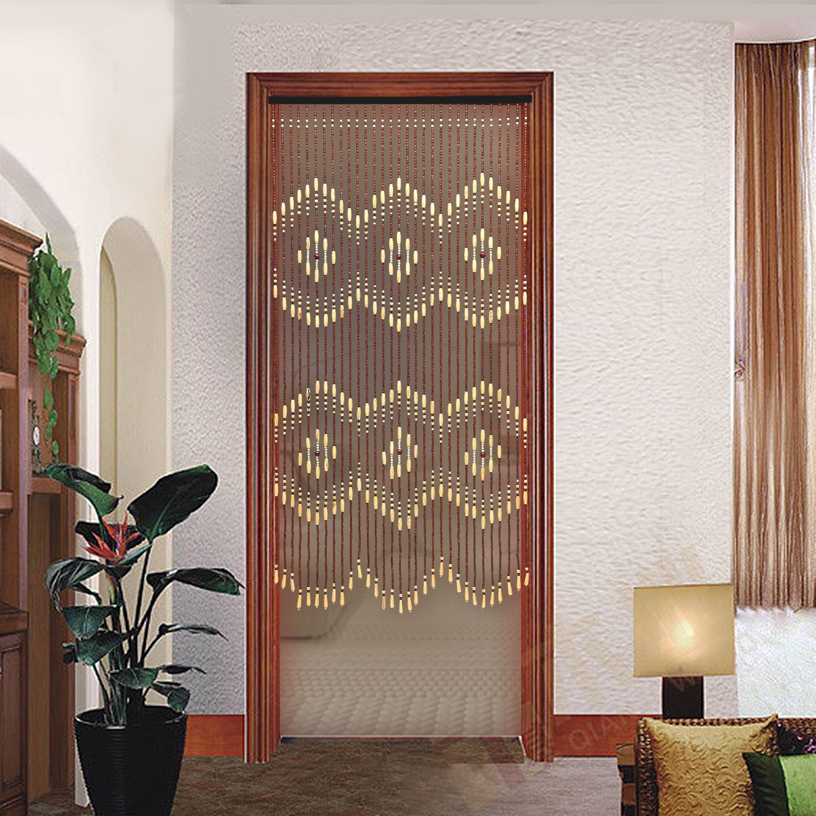 Bamboo Wooden Bead Curtain Doorway String Door Curtains Room Divider ...