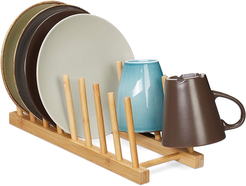 Bamboo Wooden Dish Rack/Dish Dryer/Plate Holder Kitchen Storage Cabinet ...