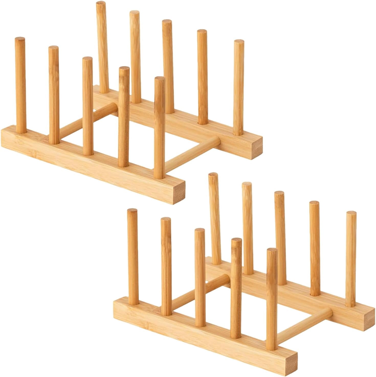 Bamboo Wooden Dish Rack, Plate Organizer for Cabinet Space Saver and ...