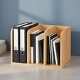 Bamboo Wooden File Magazine Holder Desk Organizer, 3 Vertical ...