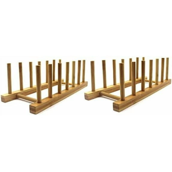 Bamboo Wooden Plate Racks Dish Stand Holder Kitchen Storage Cabinet ...