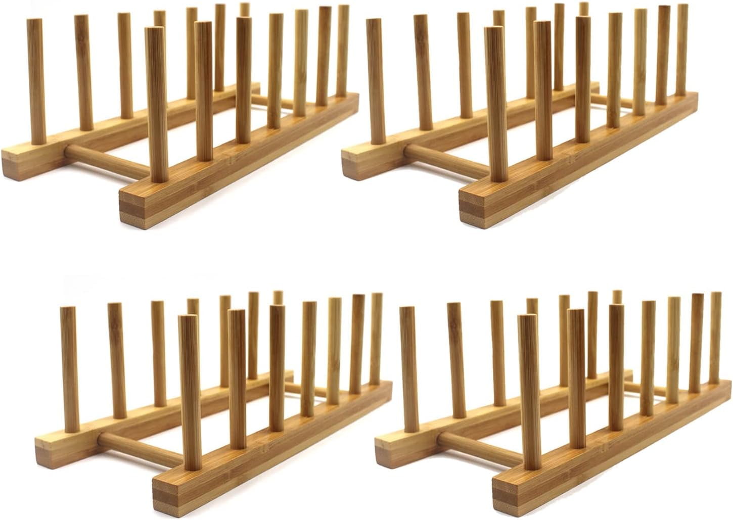Bamboo Wooden Plate Racks Dish Stand Holder Kitchen Storage Cabinet ...