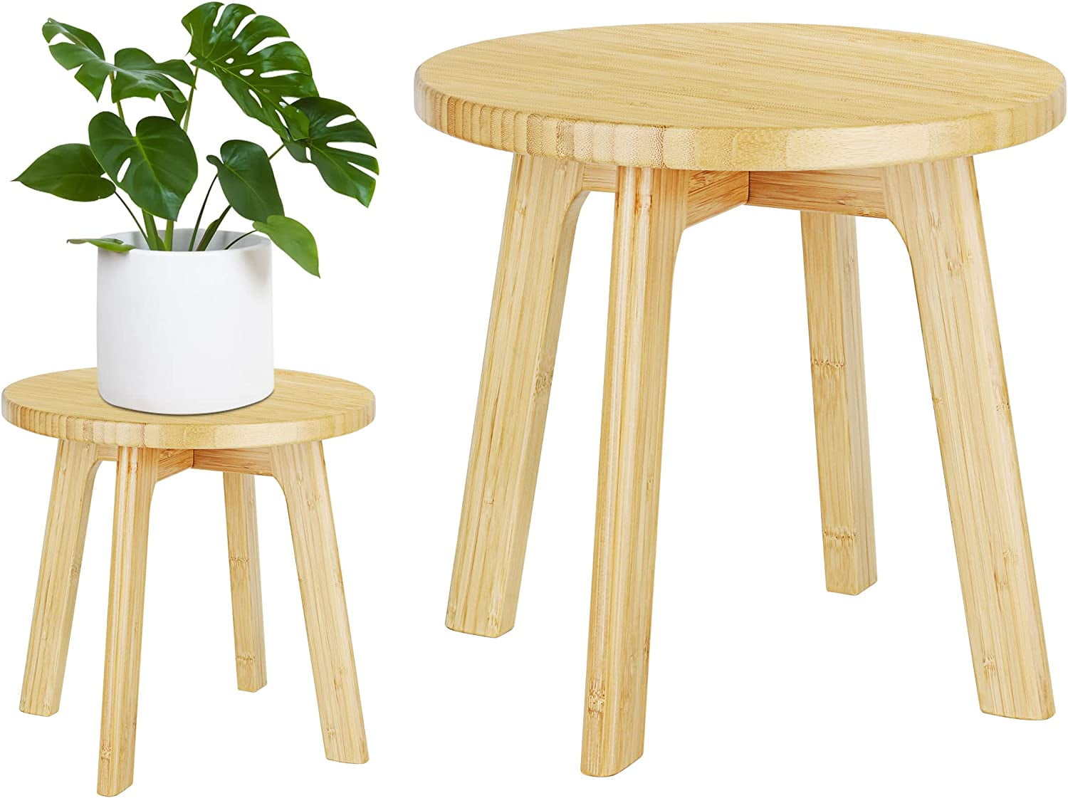 Bamboo Wooden Step Stool - Portable Stool - Foot Stool Bed Steps for ...