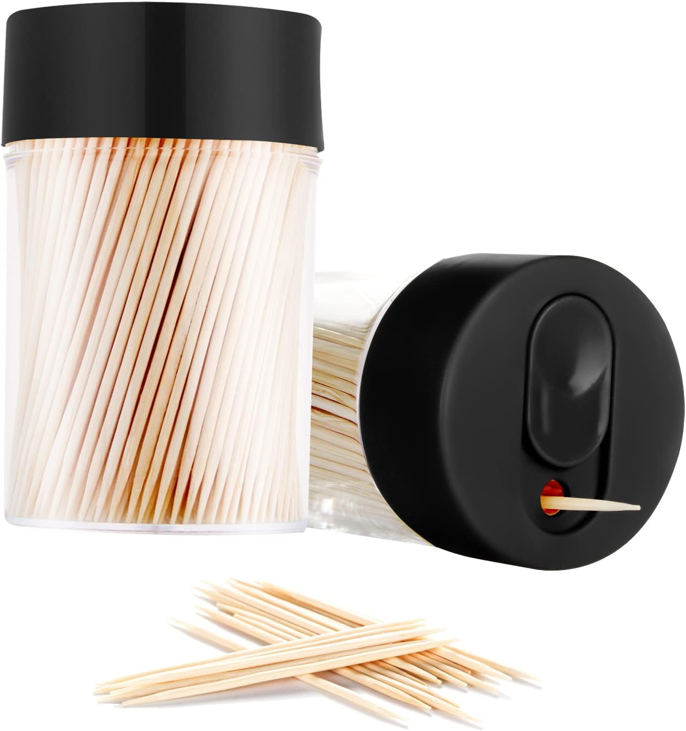 Bamboo Wooden Toothpicks [3000 Count]-With 2-Pack Reusable Toothpick ...