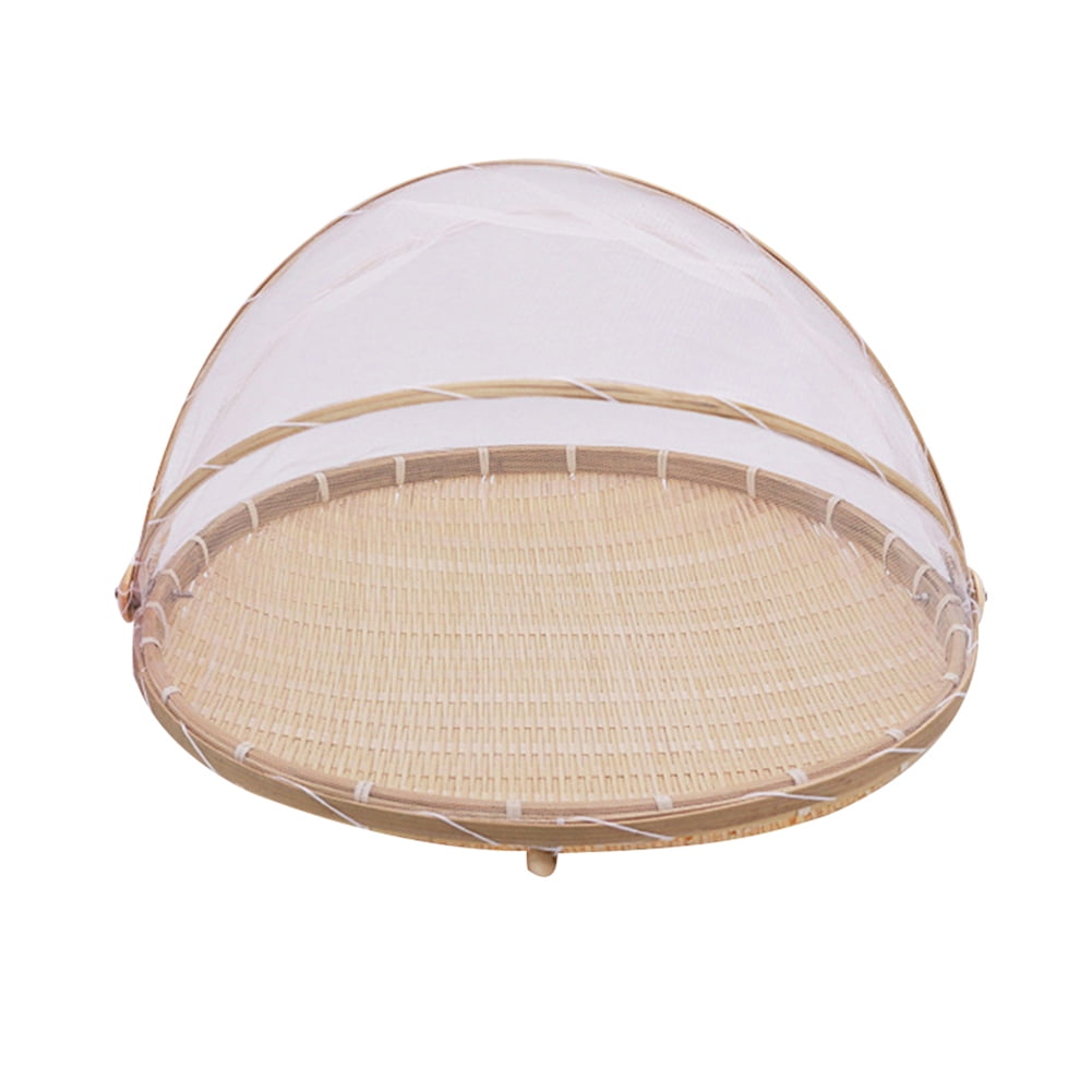 Bamboo Woven Round Food Tent and Plate Serving Cover | Wicker Fruit ...