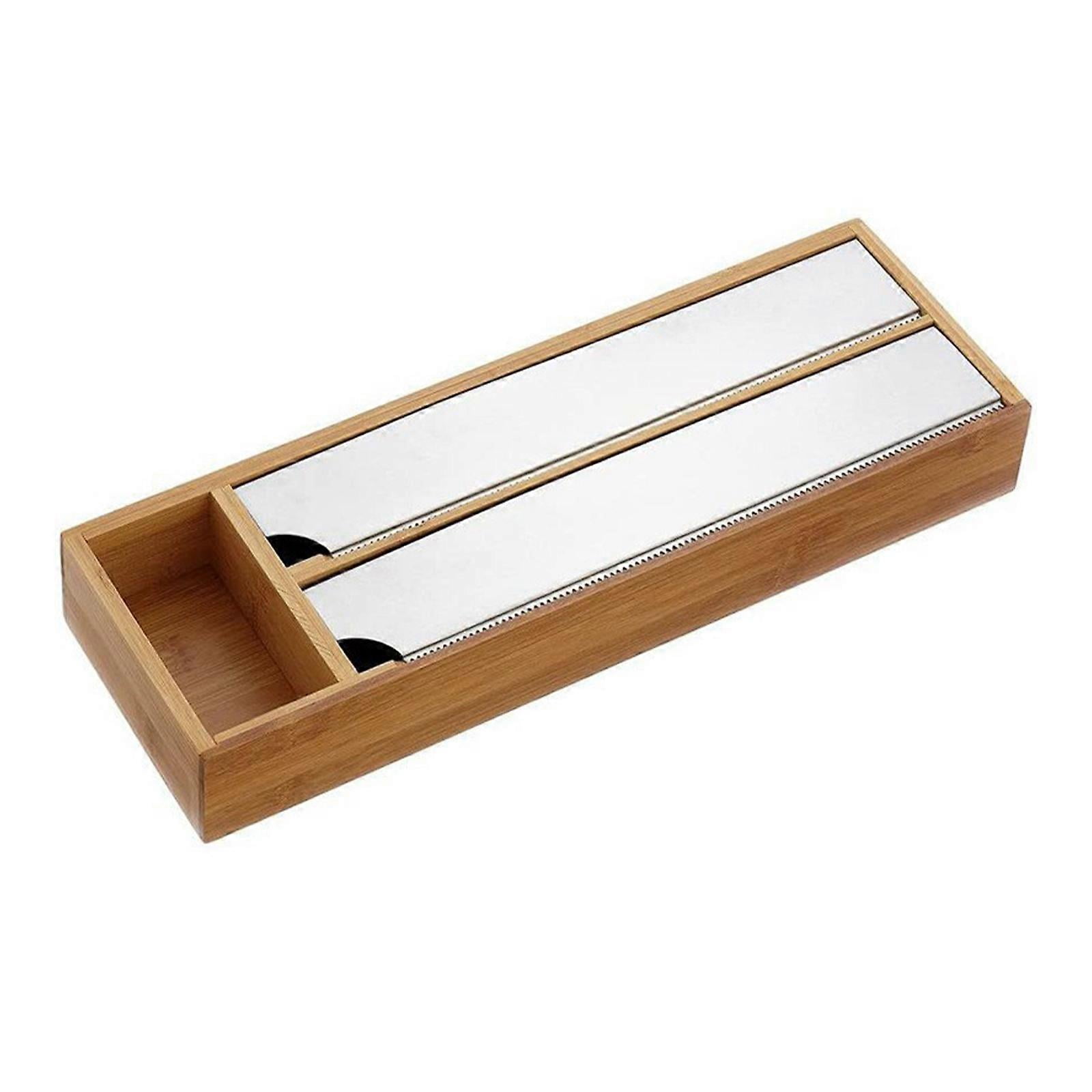 Bamboo Wrap Dispenser, Eco-Friendly Bamboo Construction Slide Cutter ...