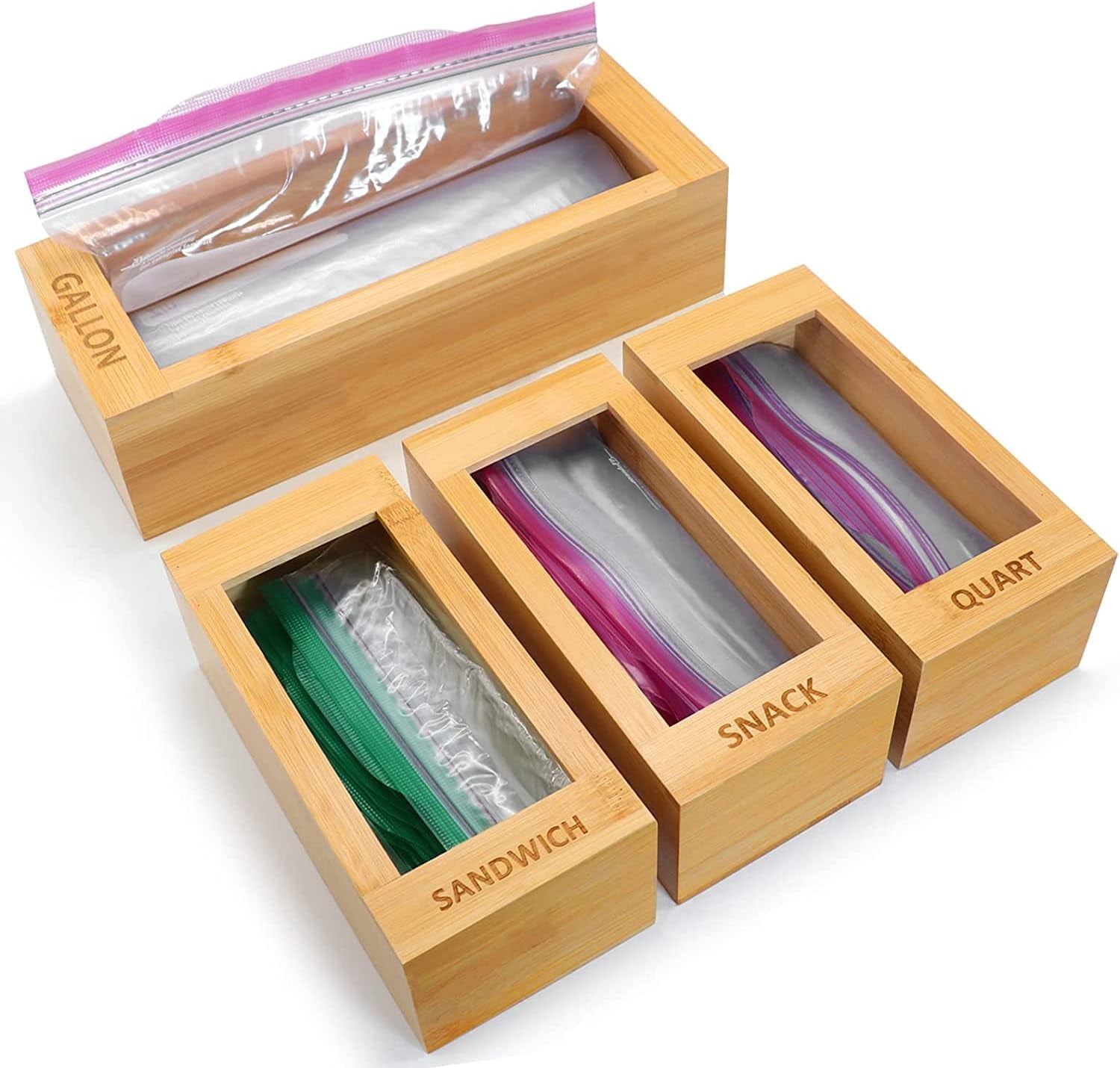 Bamboo Wrap Plastic Giant Box Container for Ziploc Bag Sandwich ...