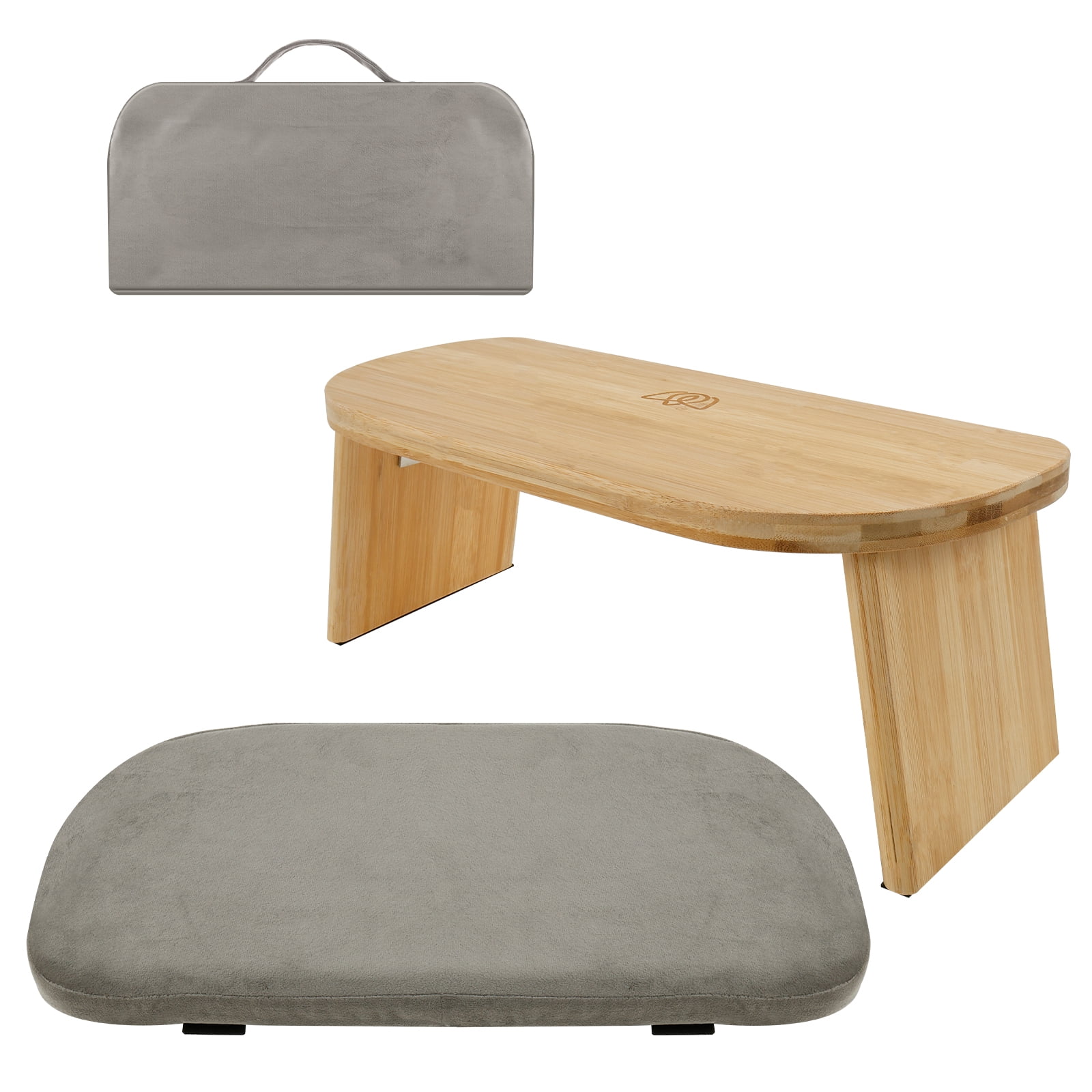 Bamboo Yoga Bench with Foldable Legs Ergonomic Kneeling Stool with ...