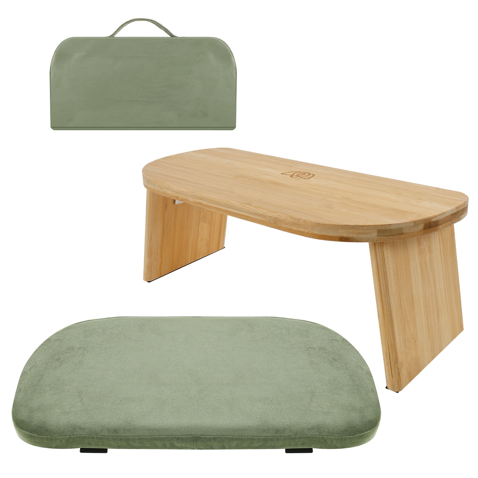 Bamboo Yoga Bench with Foldable Legs Ergonomic Kneeling Stool with ...