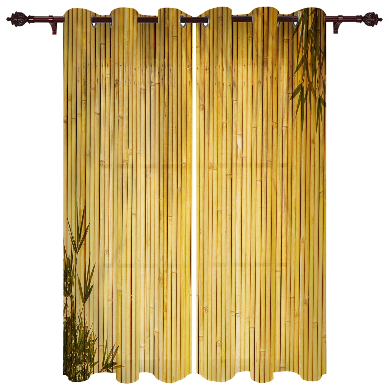 Bamboo Zen Chinese Style Curtains for Living Room Window Curtain for ...