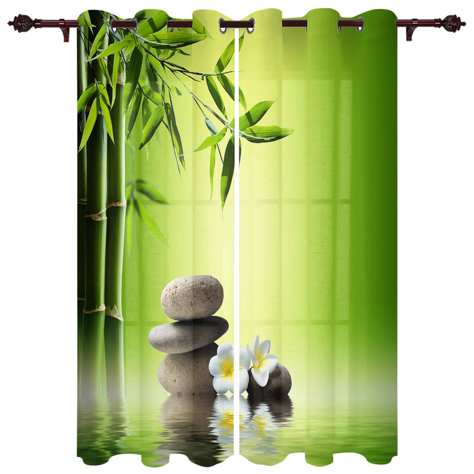 Bamboo Zen Chinese Style Curtains for Living Room Window Curtain for ...