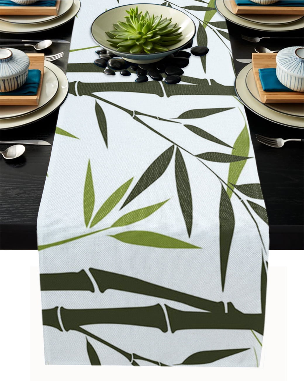 Bamboo Zen Chinese Style Modern Table Runner Holiday Party ration ...