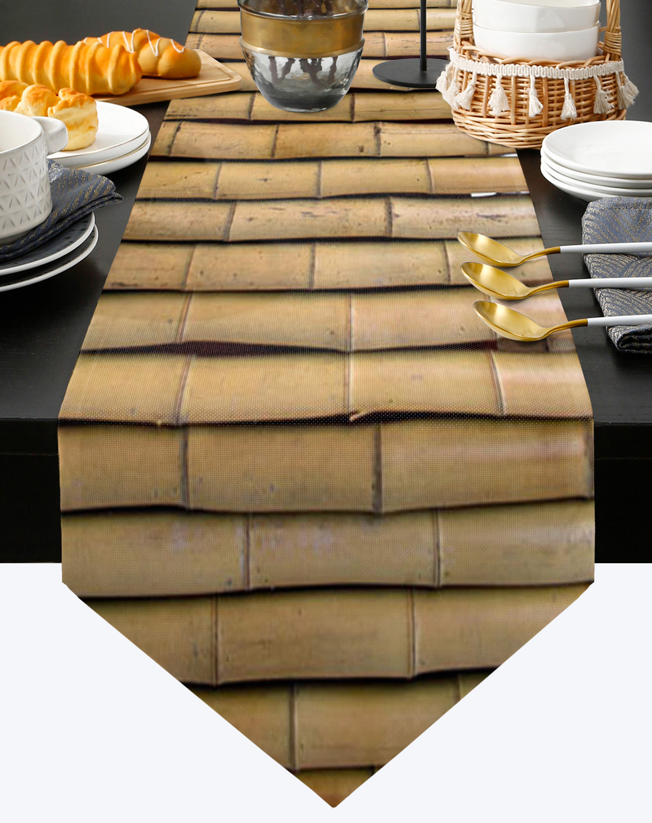Bamboo Zen Modern Table Runner Wedding Party Table Decoration Centers ...