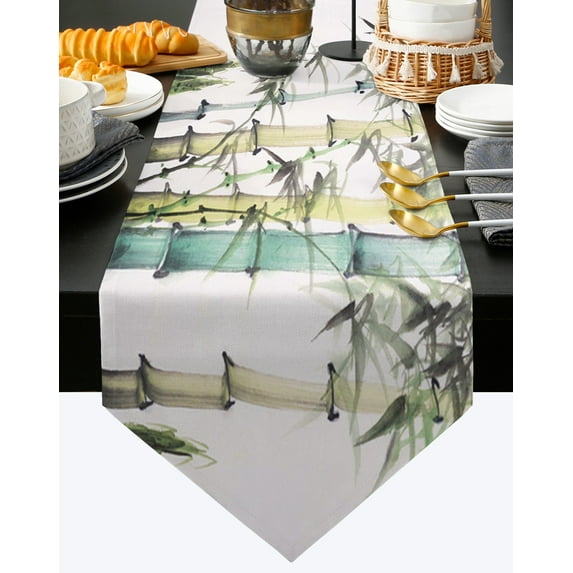 Bamboo Zen Modern Table Runner Wedding Party Table Decoration Centers ...