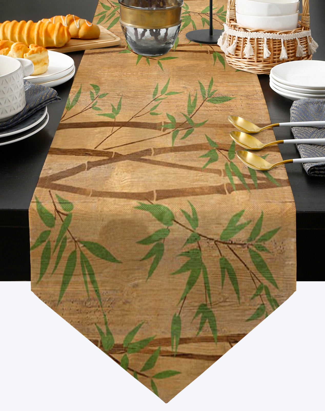 Bamboo Zen Modern Table Runner Wedding Party Table Decoration Centers ...