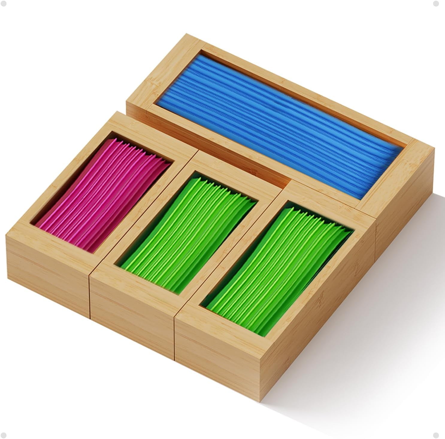 Bamboo Ziplock Bag Organizer for Drawer, Individual Kitchen Drawer ...