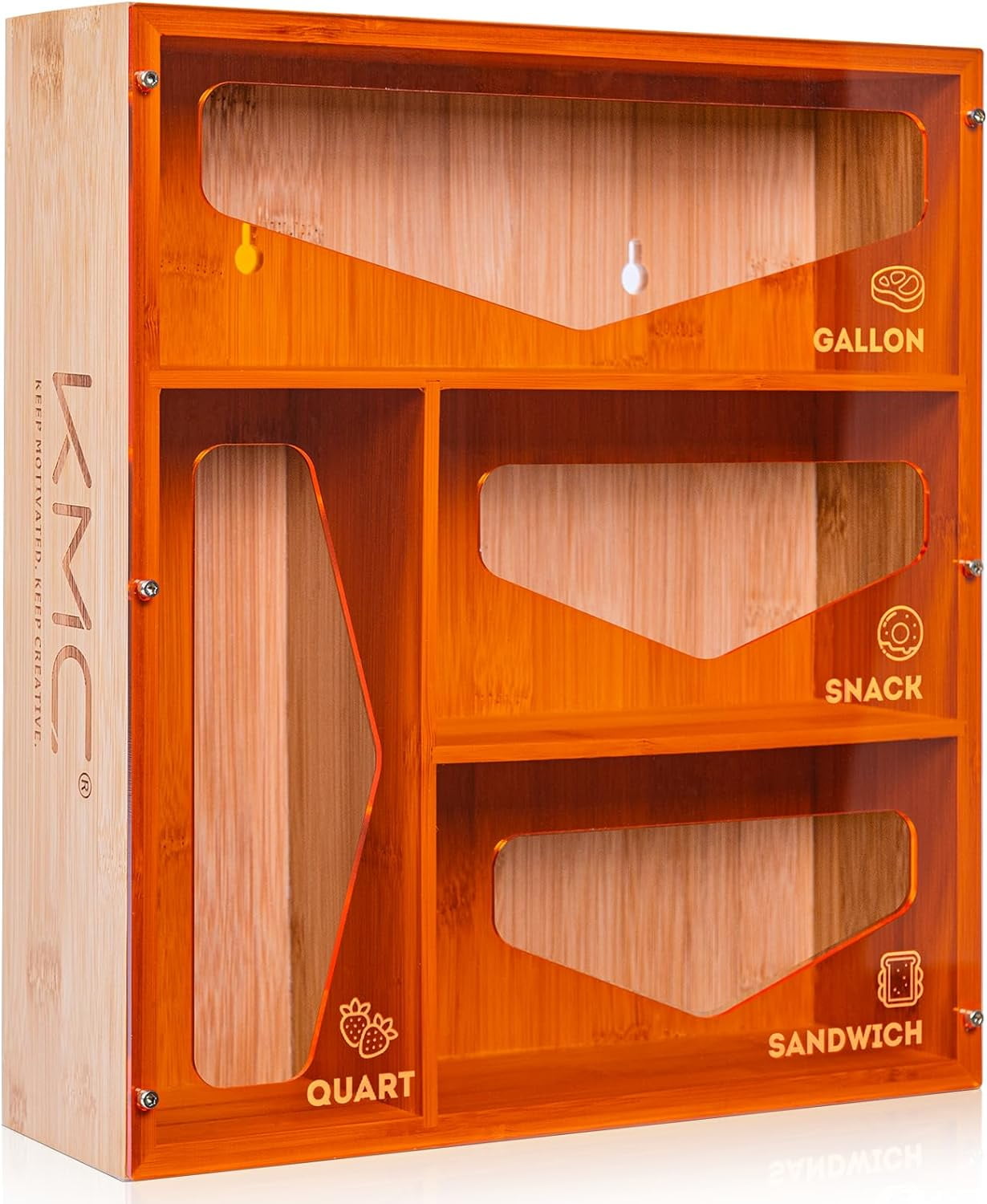 Bamboo Ziplock Bag Storage Organizer for Kitchen Cabinets - Organize ...