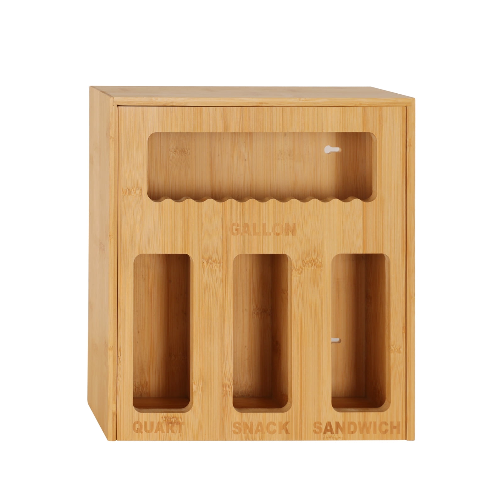 Bamboo Ziplock Bag Storage Organizer for Kitchen Drawer, Food Storage ...