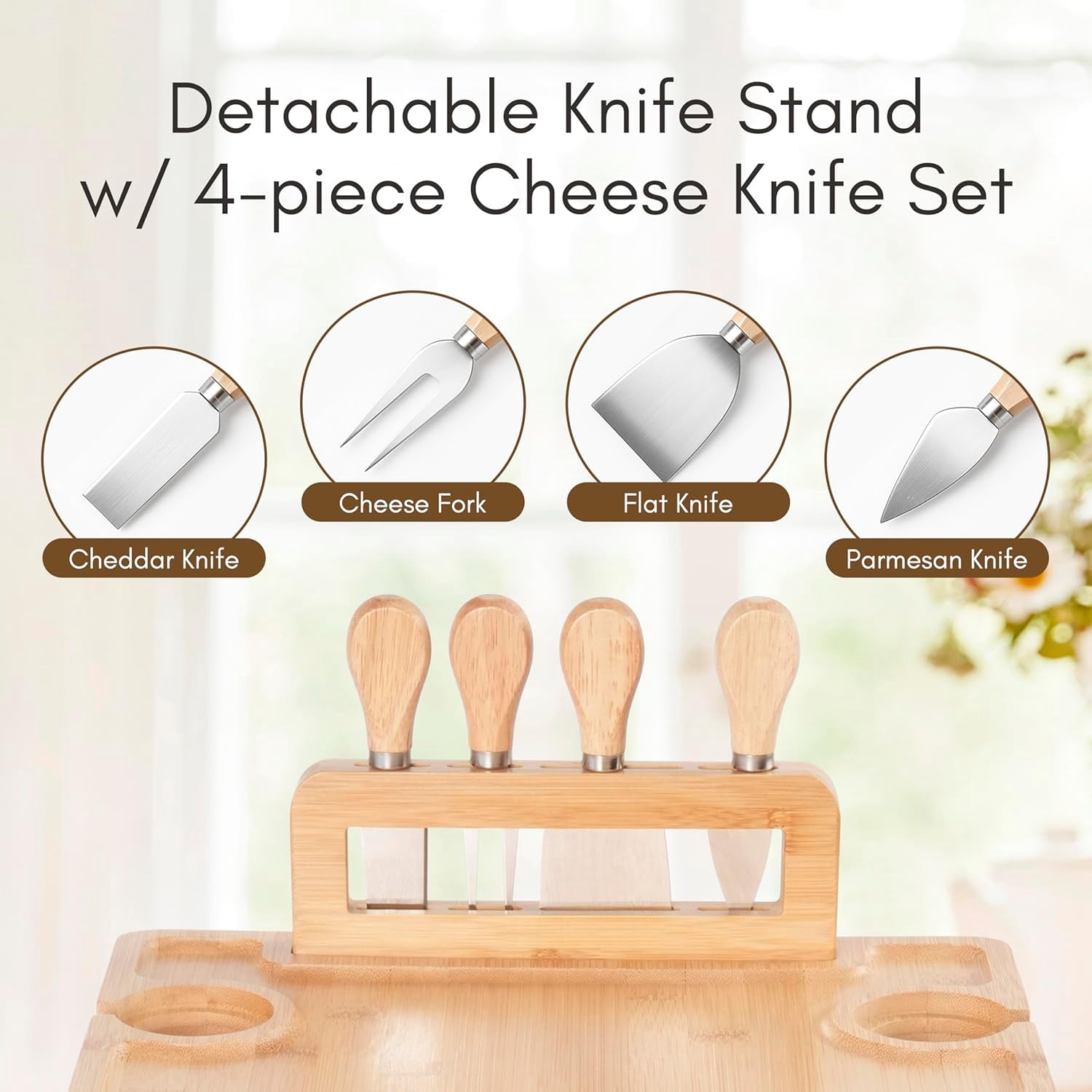 Bamboo barbecue table, portable wooden outdoor picnic table, a gift for ...