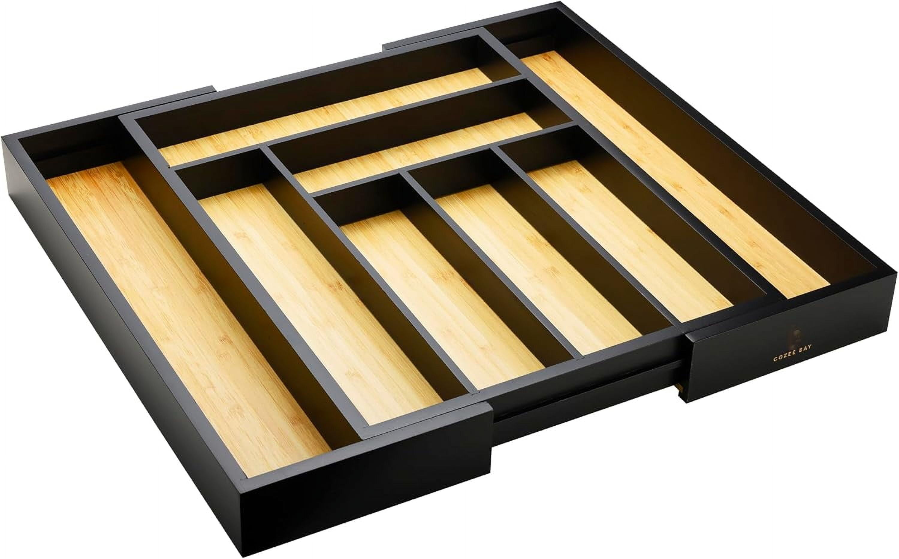 Bamboo drawer organizer, utensil holder, silverware organizer, and ...