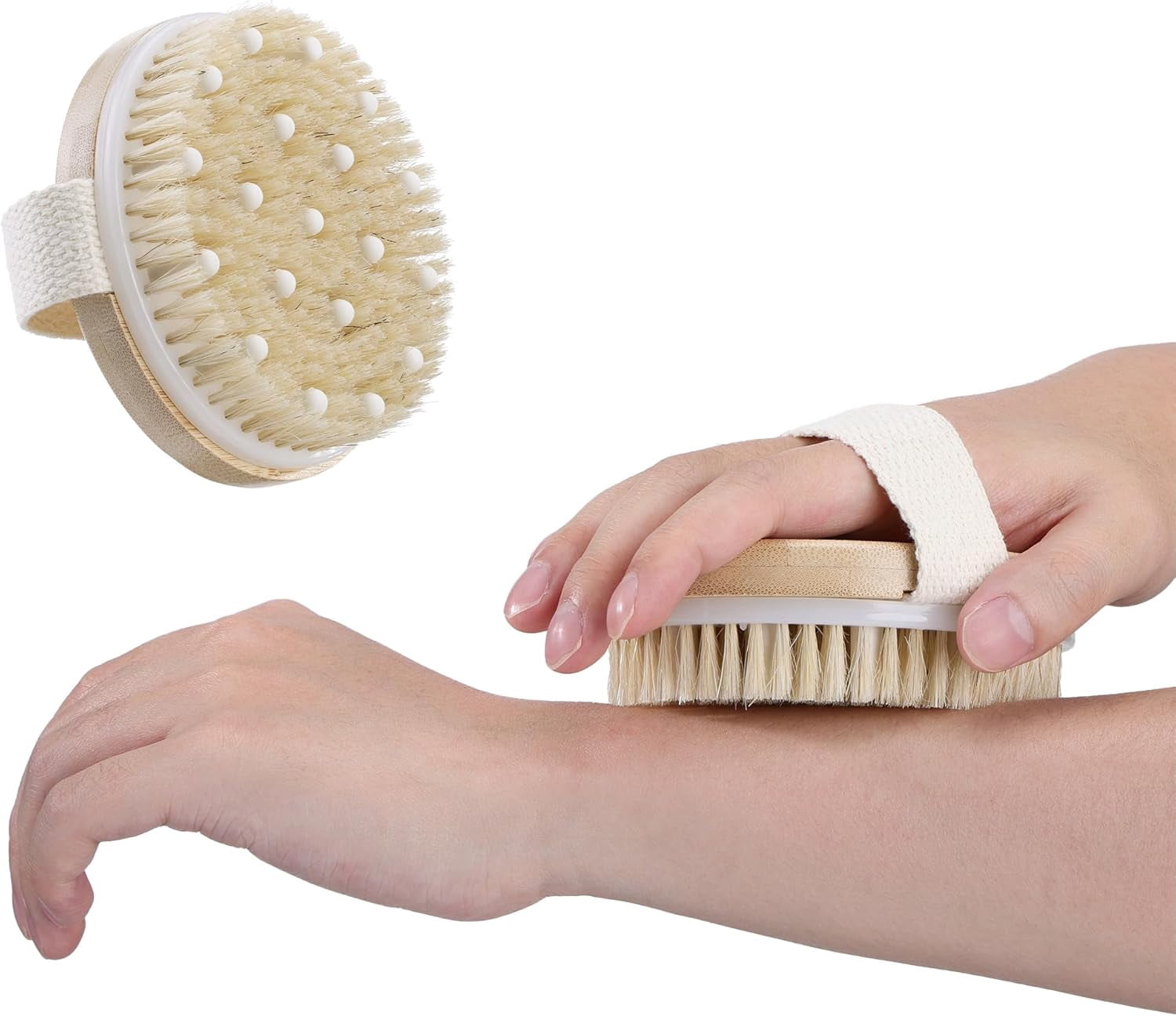 Bamboo dry body scrub brush - Exfoliating dry body brush - Exfoliating ...
