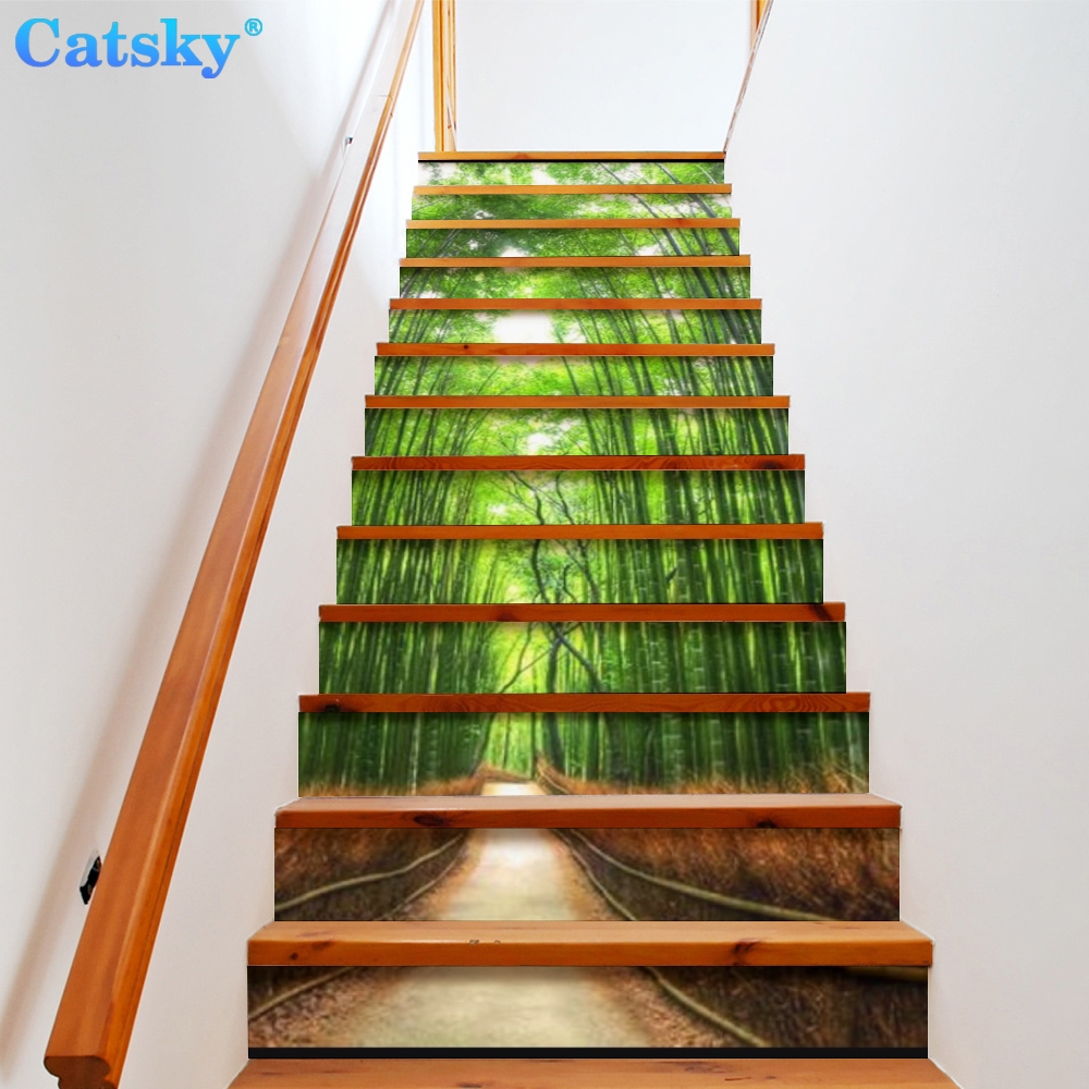 Bamboo plant green pattern sticker decoration home bookstore wallpaper ...