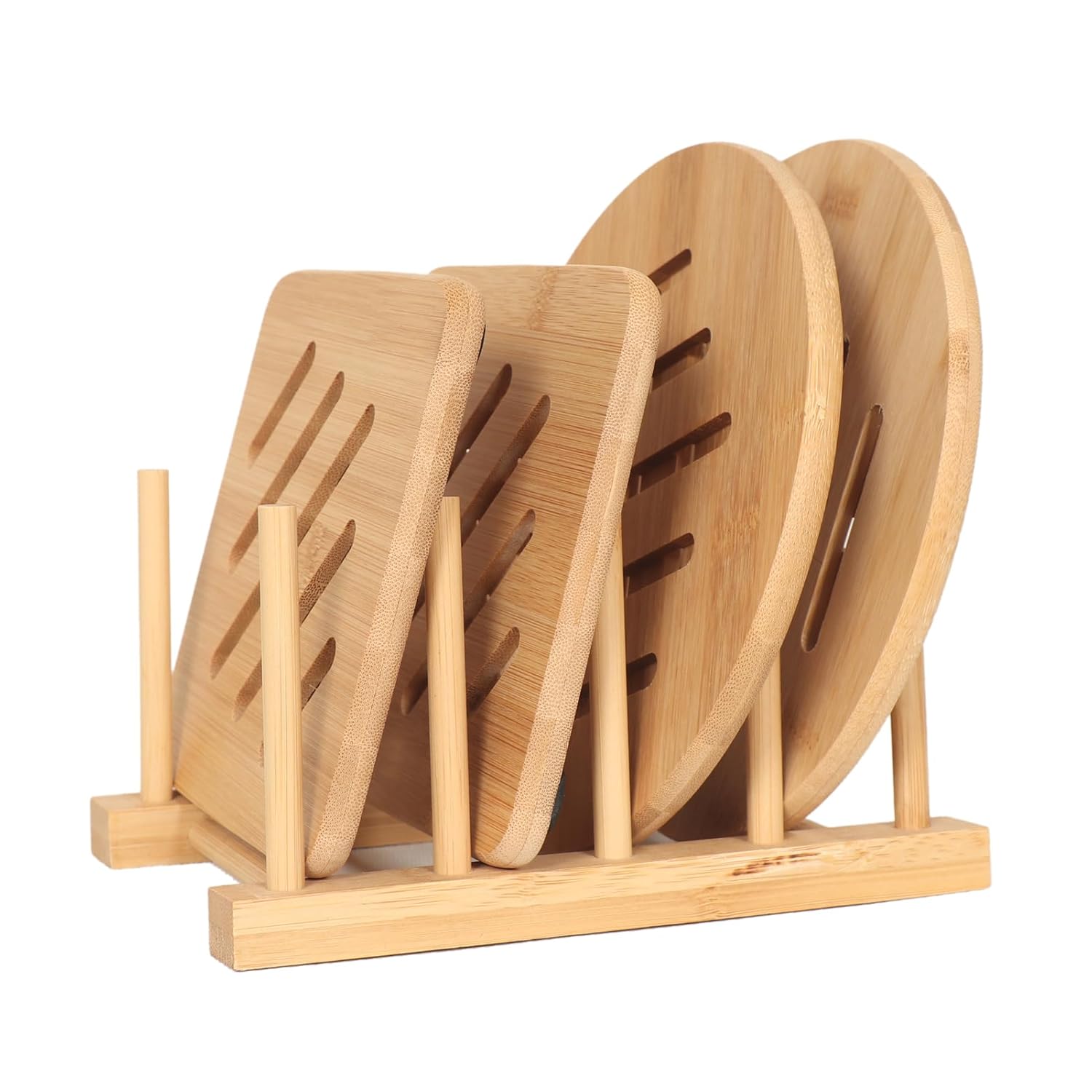 Bamboo trivets for hot DishesNatural Bamboo hot Pads for Kitchen Set ...