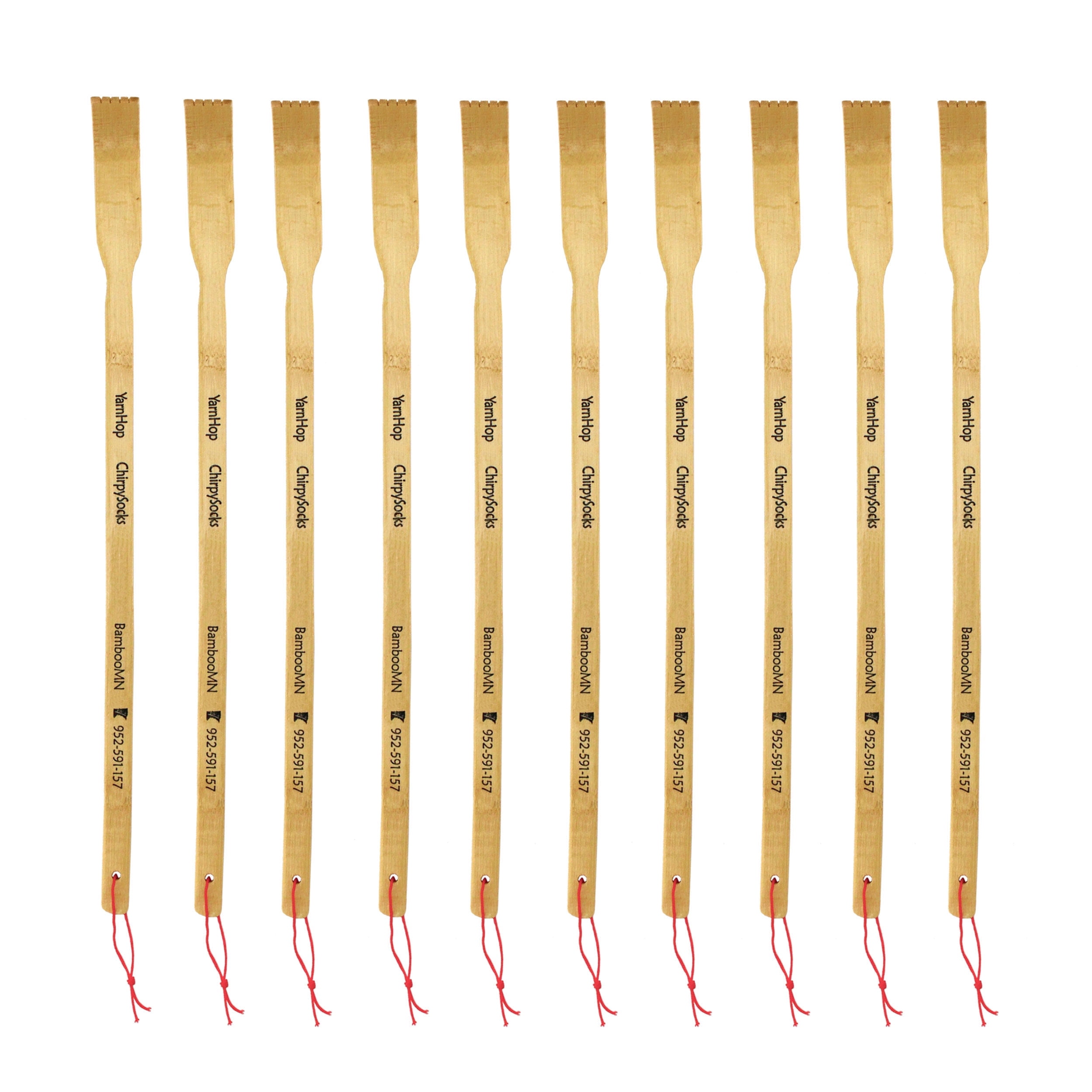 BambooMN 10 Pieces 16.5 inch Bamboo Wooden Thin Travel Back Scratcher ...