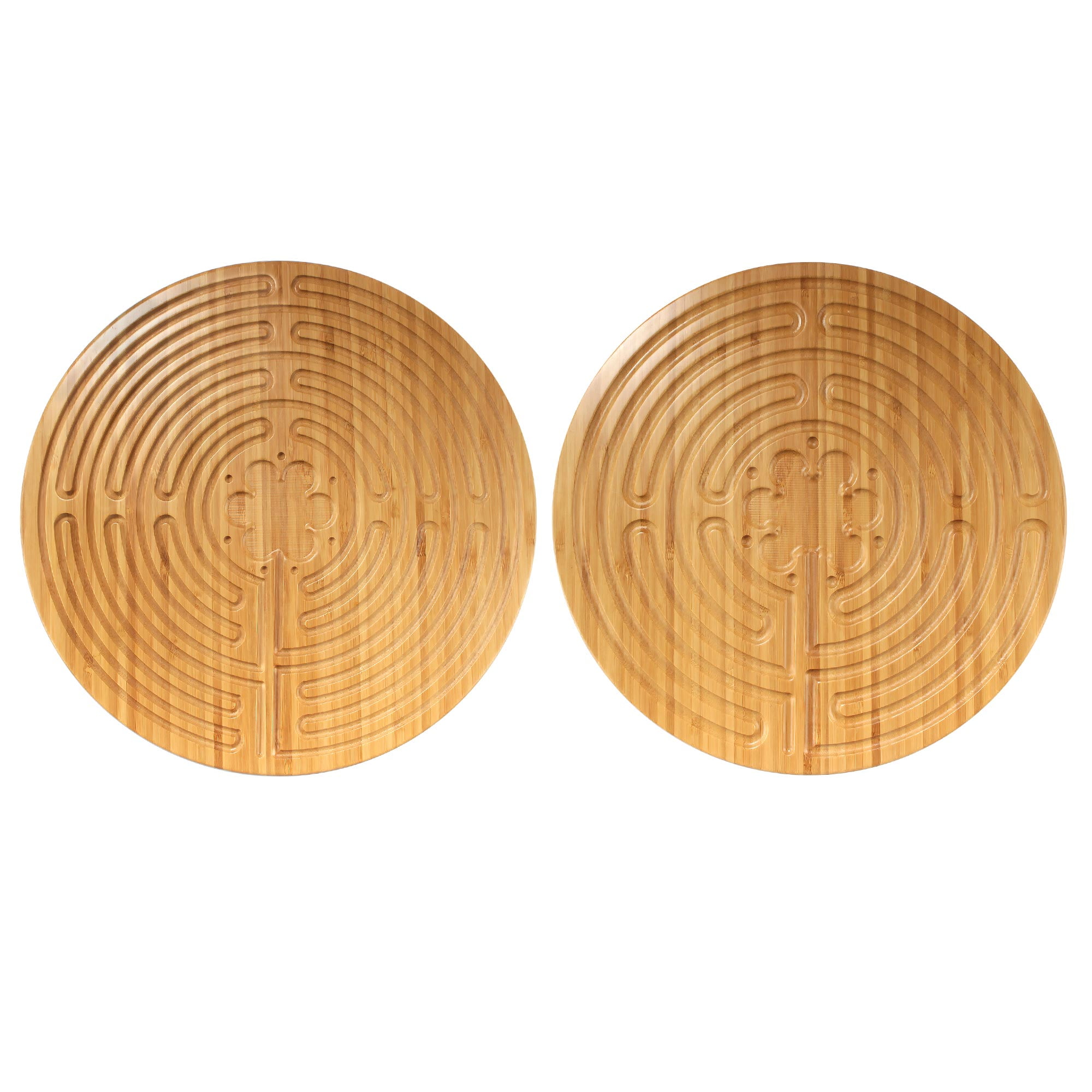 BambooMN 12.5" Dia Carbonized Brown Bamboo Double Finger Labyrinth for ...