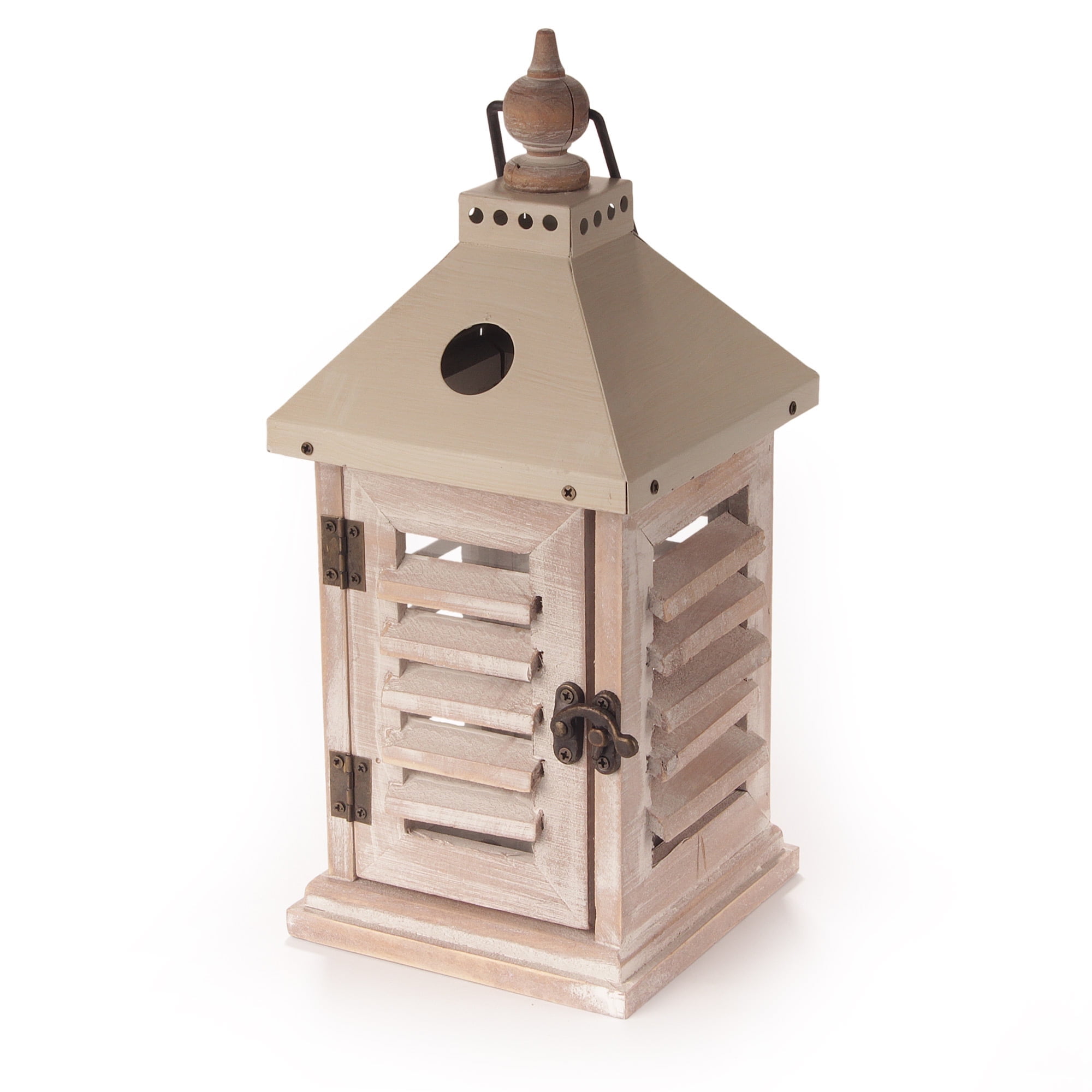 BambooMN - 12" Decorative wooden farmhouse lanterns - Large rustic ...