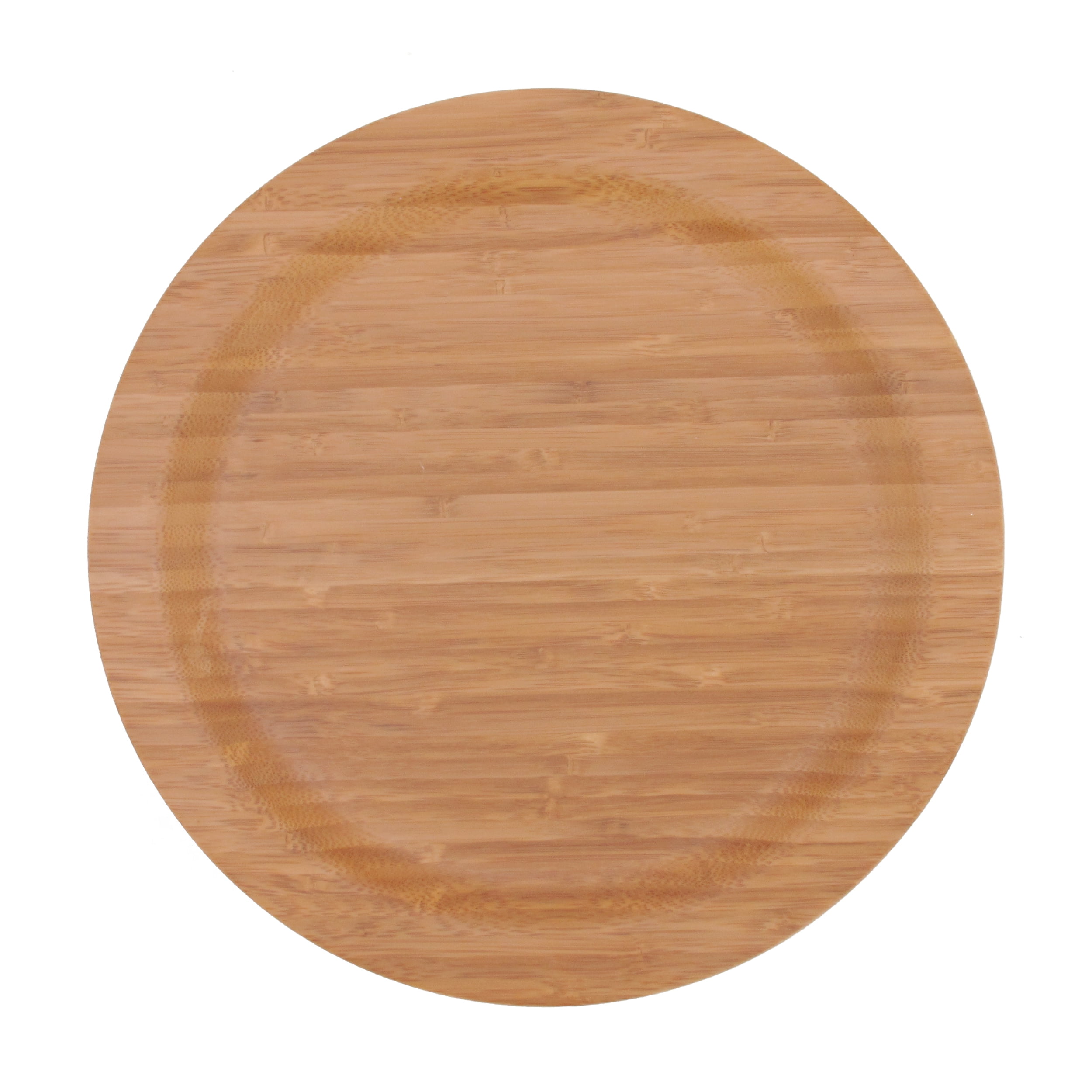 BambooMN 12" Dia Round Bamboo Ecoware Reusable Dinnerware Plates, 4 Pcs ...
