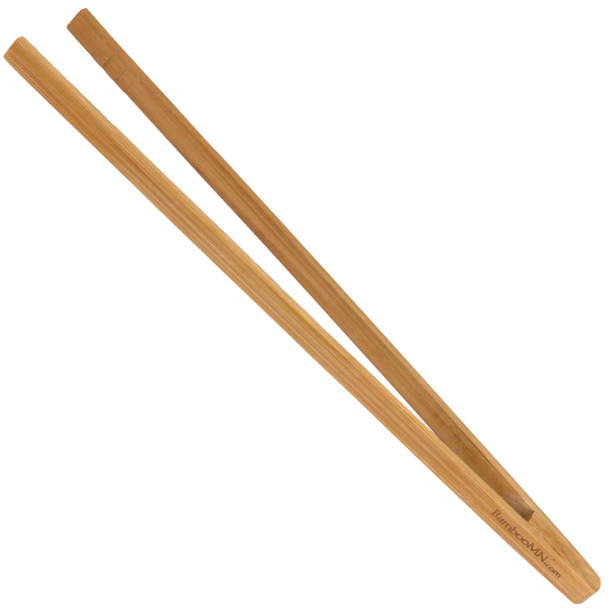 BambooMN - 12" Reusable Bamboo "A" Toast Tongs - Carbonized Brown - 3 ...