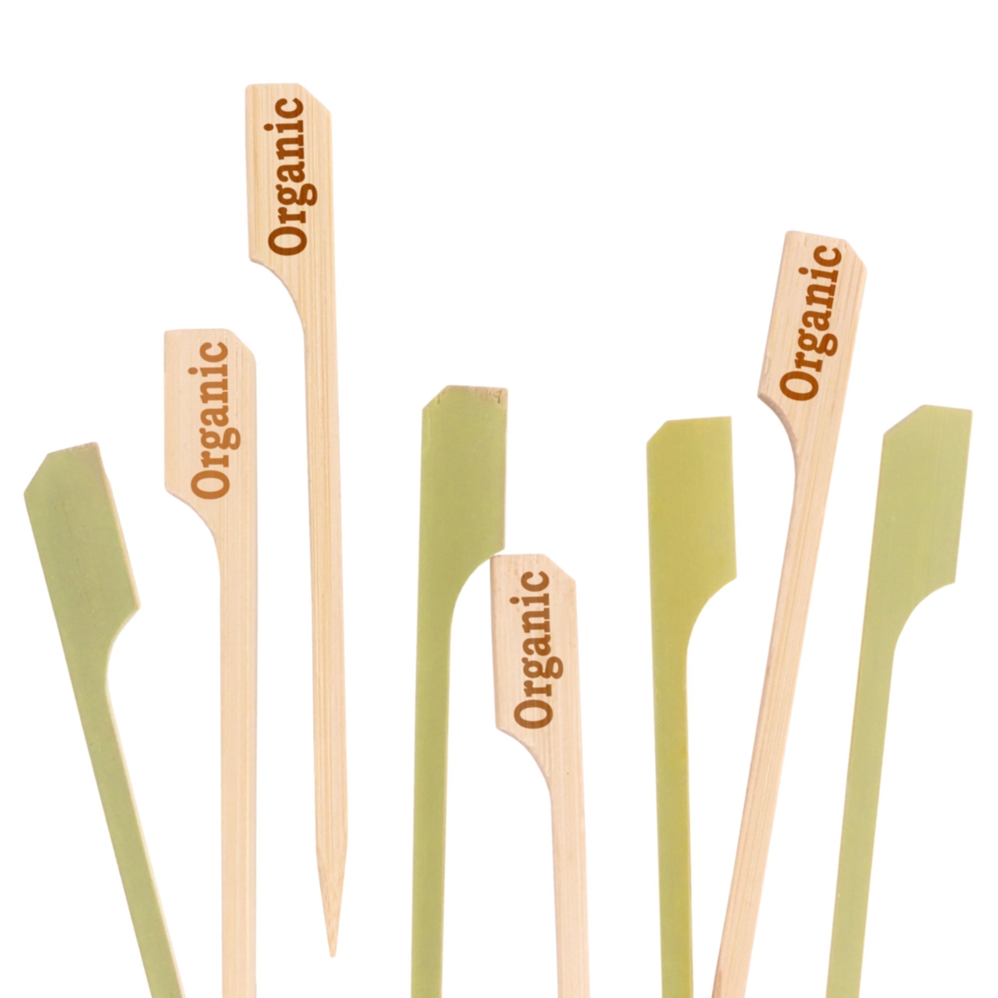 BambooMN Organic Food Marking Bamboo Paddle Skewer Picks - 3.5" (8.9cm ...