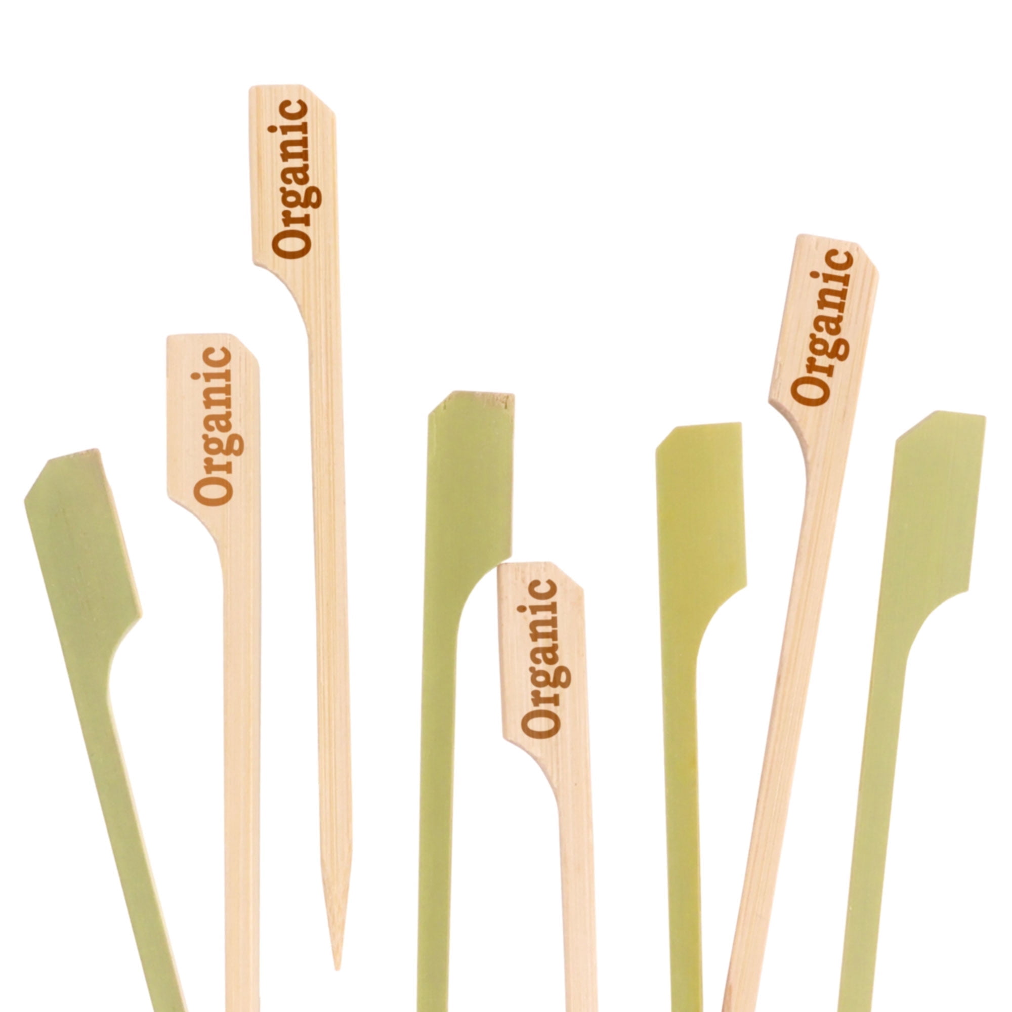 BambooMN Organic Food Marking Bamboo Paddle Skewer Picks - 3.5" (8.9cm ...