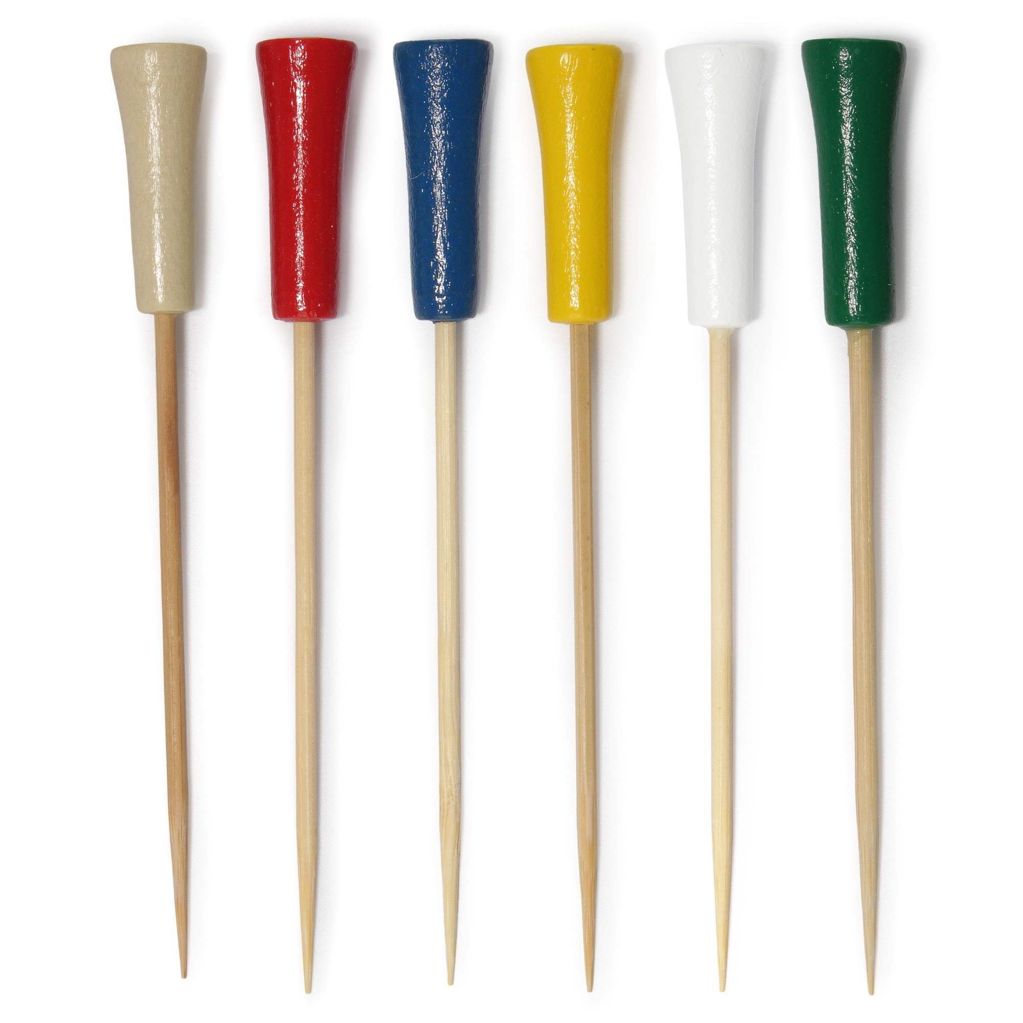 BambooMN Decorative Golf Tee Bamboo Cocktail Sandwich Skewer Picks - 4. ...