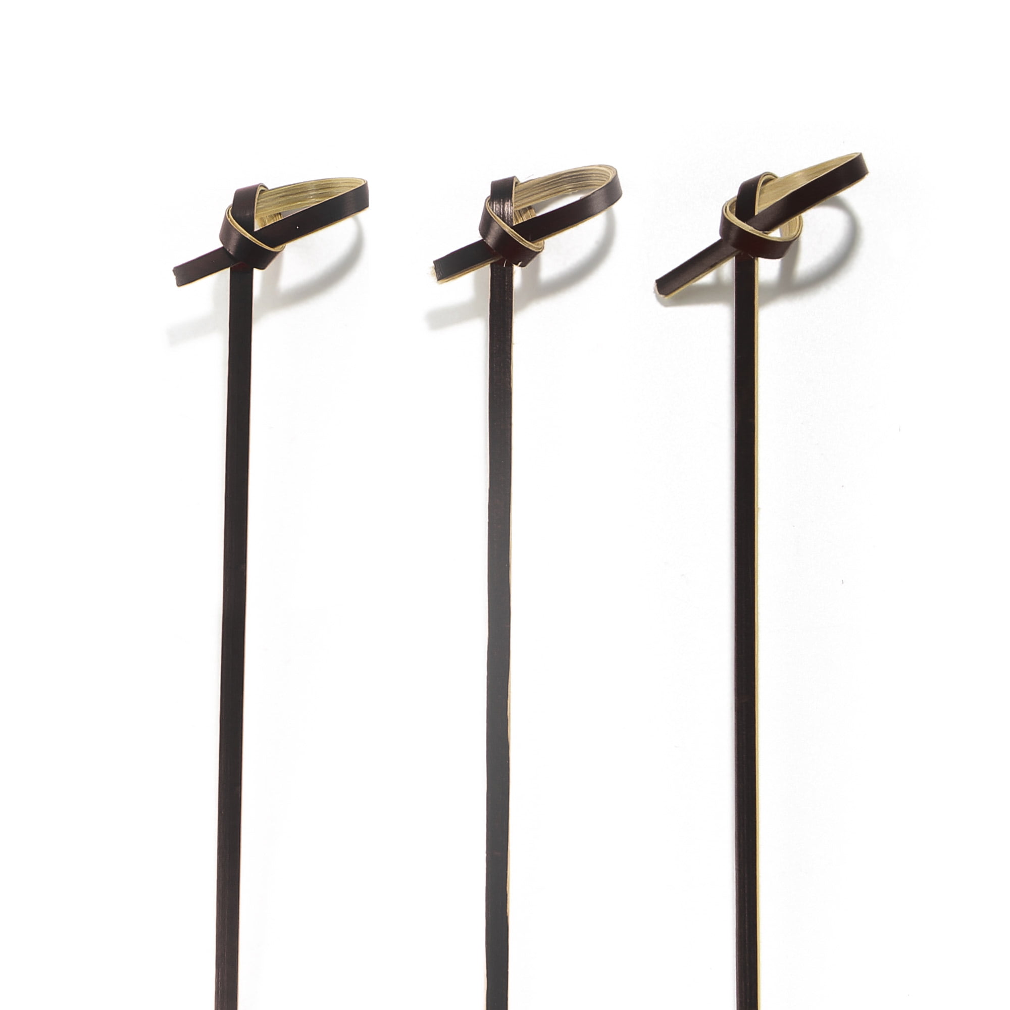 BambooMN 4.7" Bamboo Black Knotted Knot Skewers Picks for Cocktails and ...