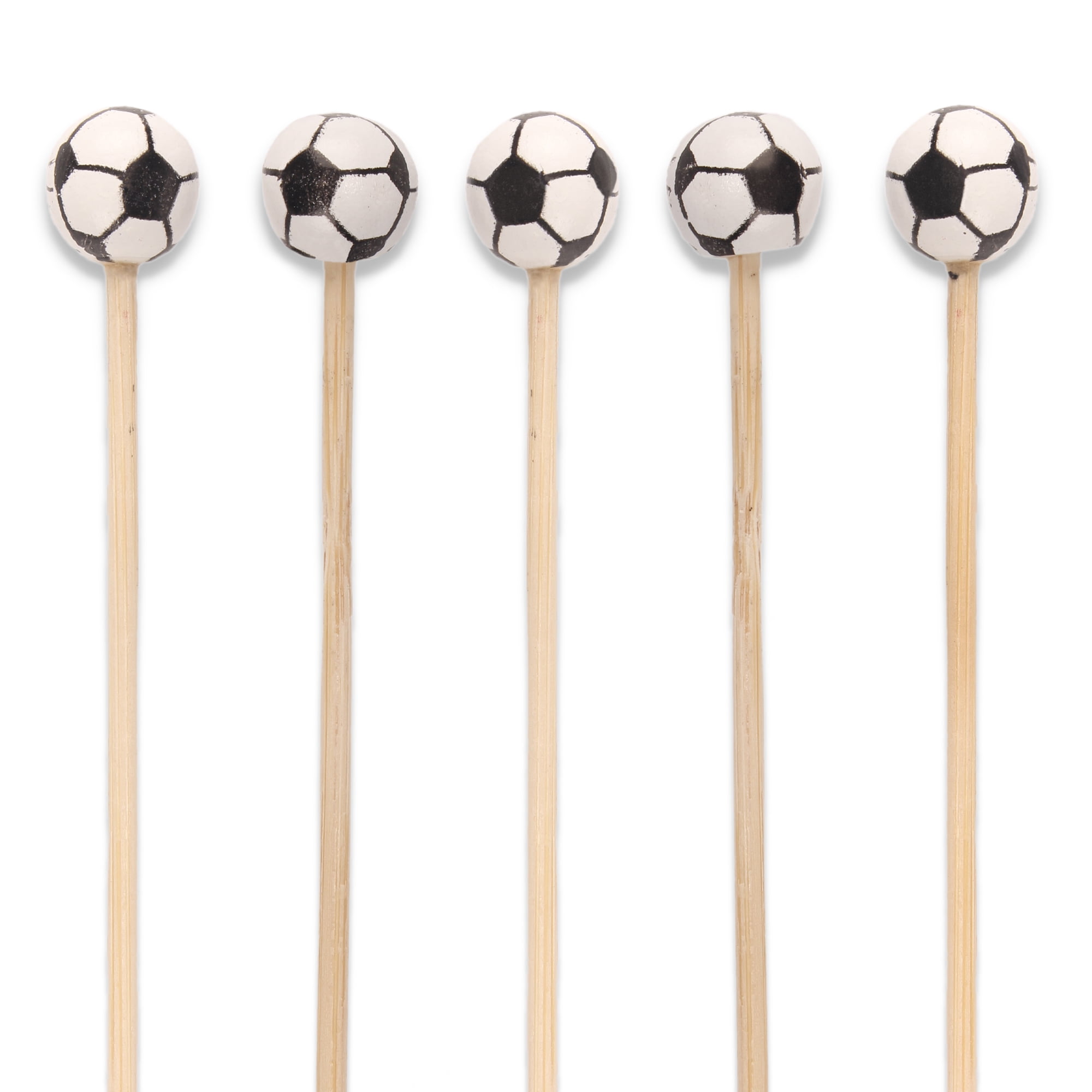 BambooMN 4.7"Decorative Sports Ball End Bamboo Cocktail Fruit Sandwich ...