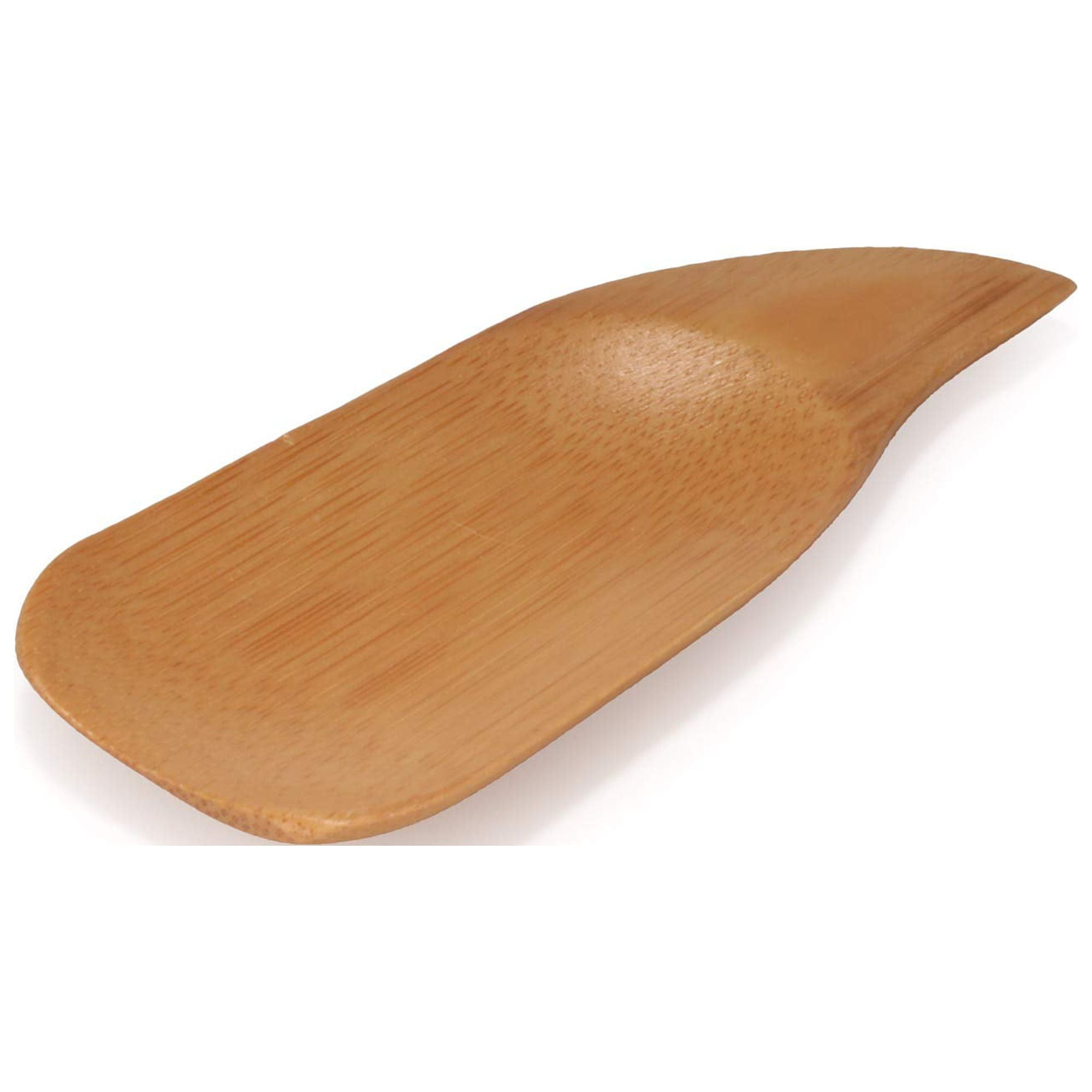 BambooMN - 4" Small Solid Bamboo Curved Handle Scoop, 30pcs - Walmart.com