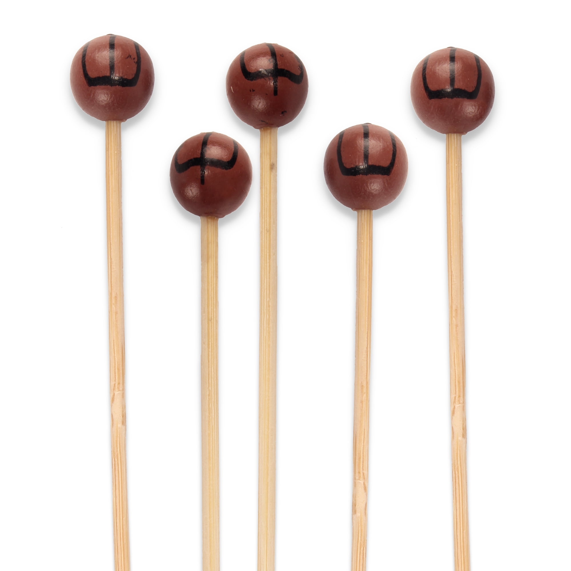 BambooMN 5.9"Decorative Sports Ball End Bamboo Cocktail Fruit Sandwich ...