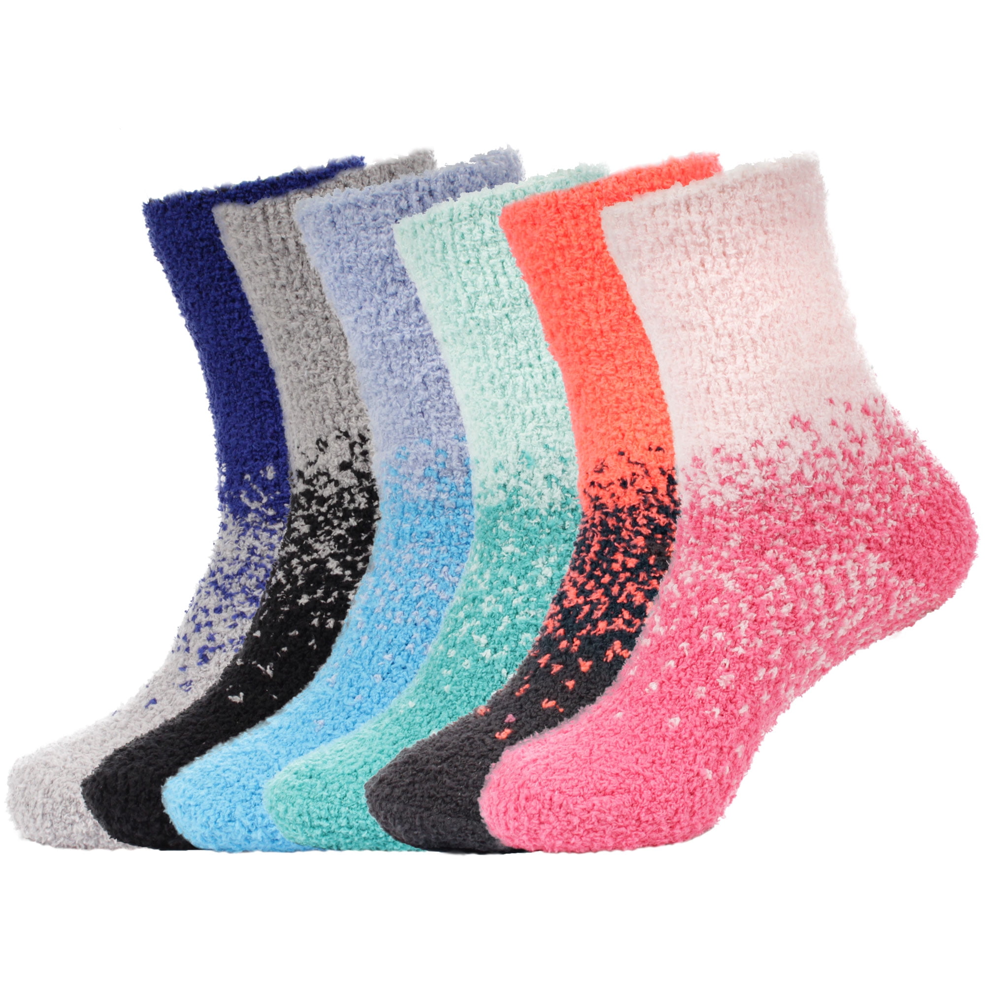 BambooMN - Assorted Fuzzy Gradient Socks - Assortment C - 6prs ...