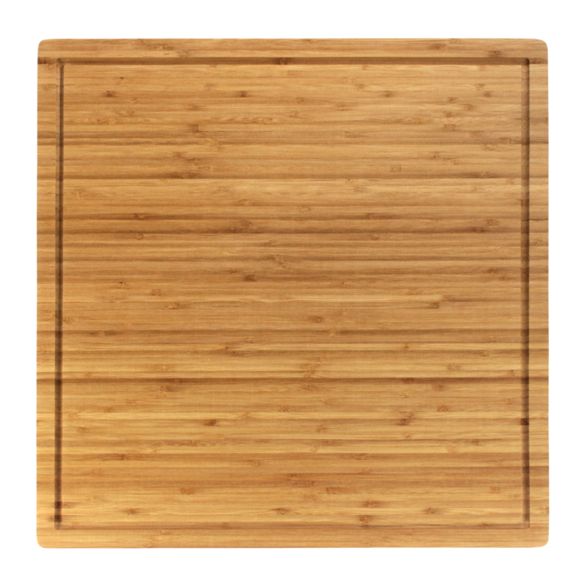 BambooMN Large Square Bamboo Cutting Board, 3-Ply, Grooved/Flat (20"x20 ...